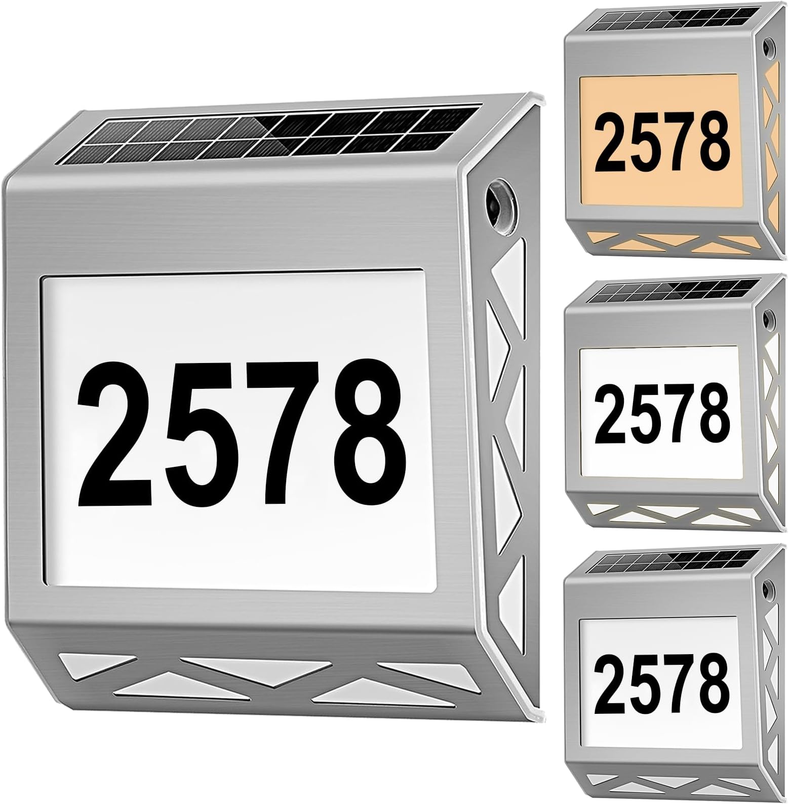 Amazon.com: Solar House Numbers for Outside Address Sign, 3 Lighting ...