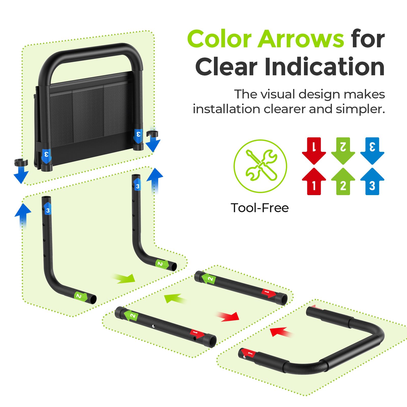 Snapklik.com : AUVON Extended Bed Rails For Elderly Adults Safety To ...