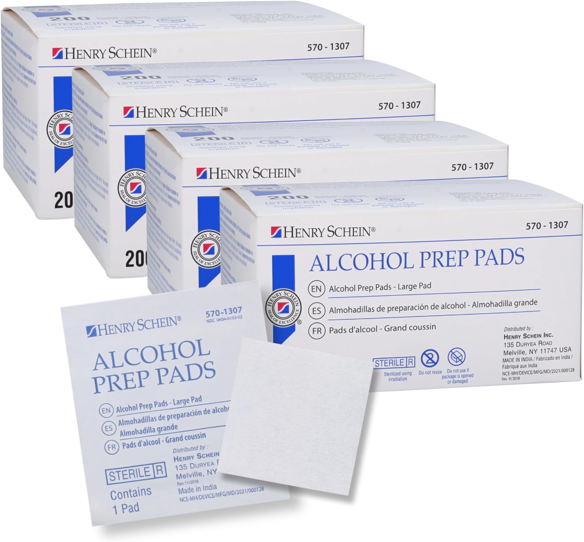 Amazon.com: Henry Schein Large Alcohol Prep Pads (4 Boxes, 800 Total ...