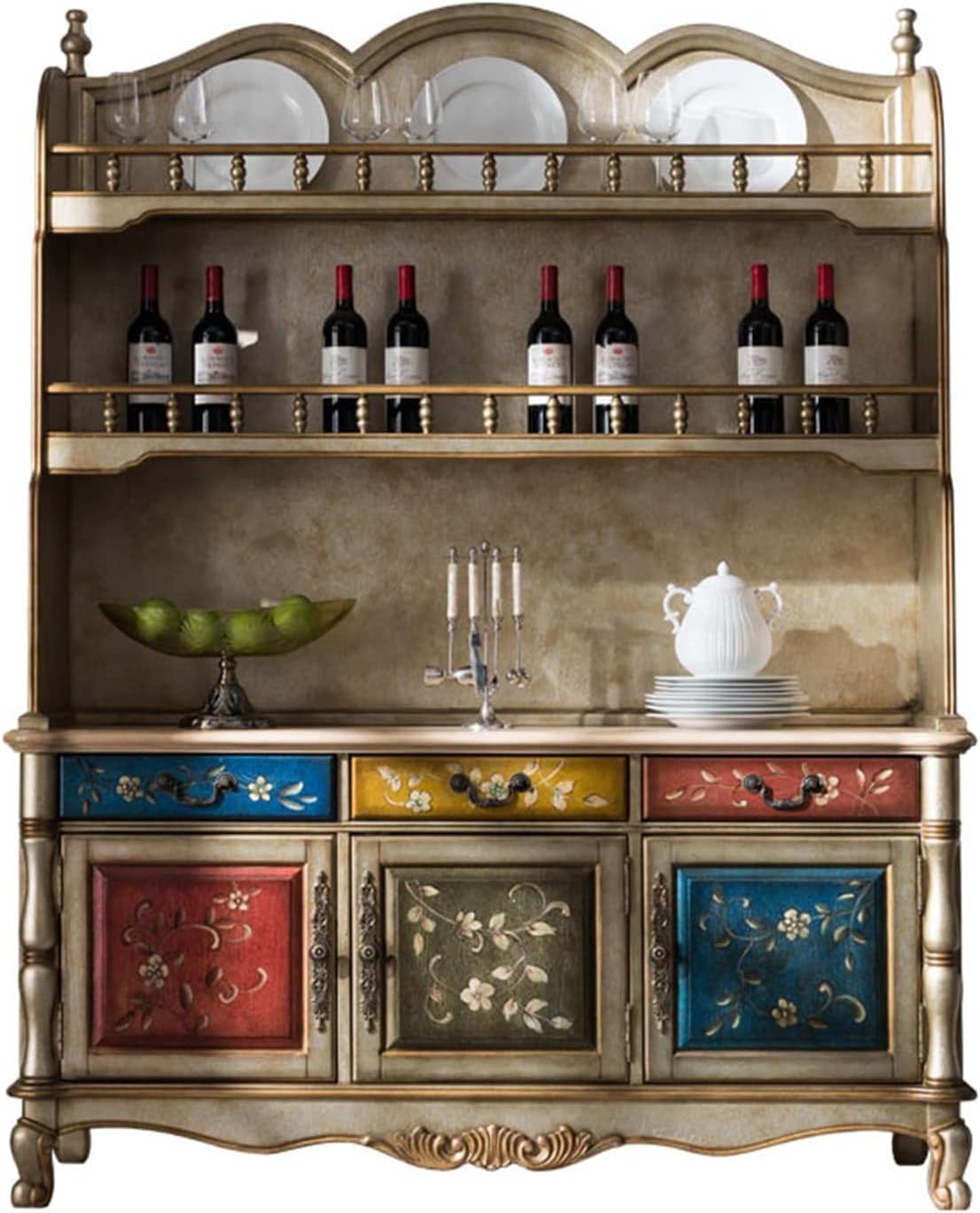 Luxury Buffet Sideboard Bar Cabinet with Storage, Wine Cabinet Solid ...
