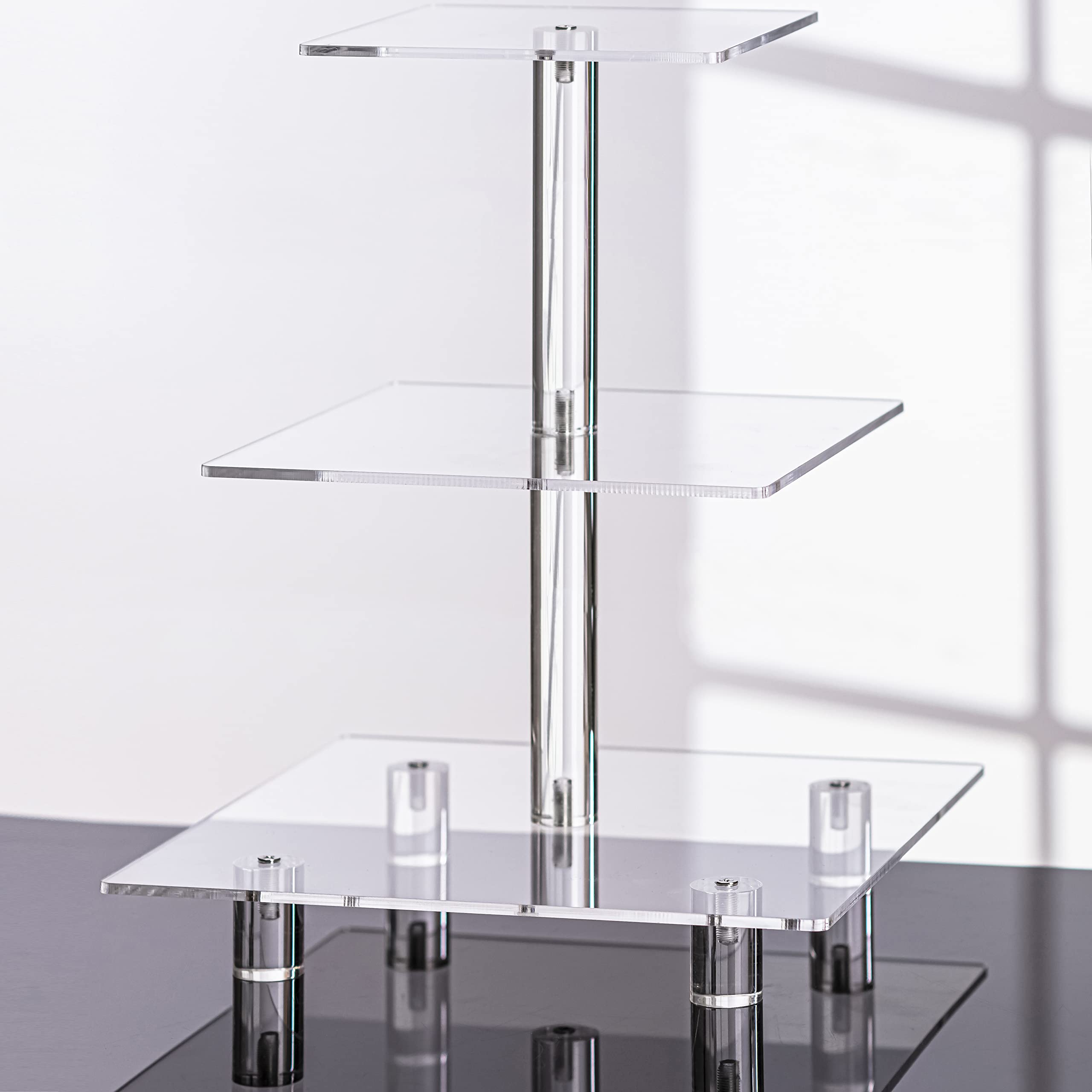 Snapklik.com : Jusalpha 3 Tier Strong Acrylic Square Cupcake Stand ...