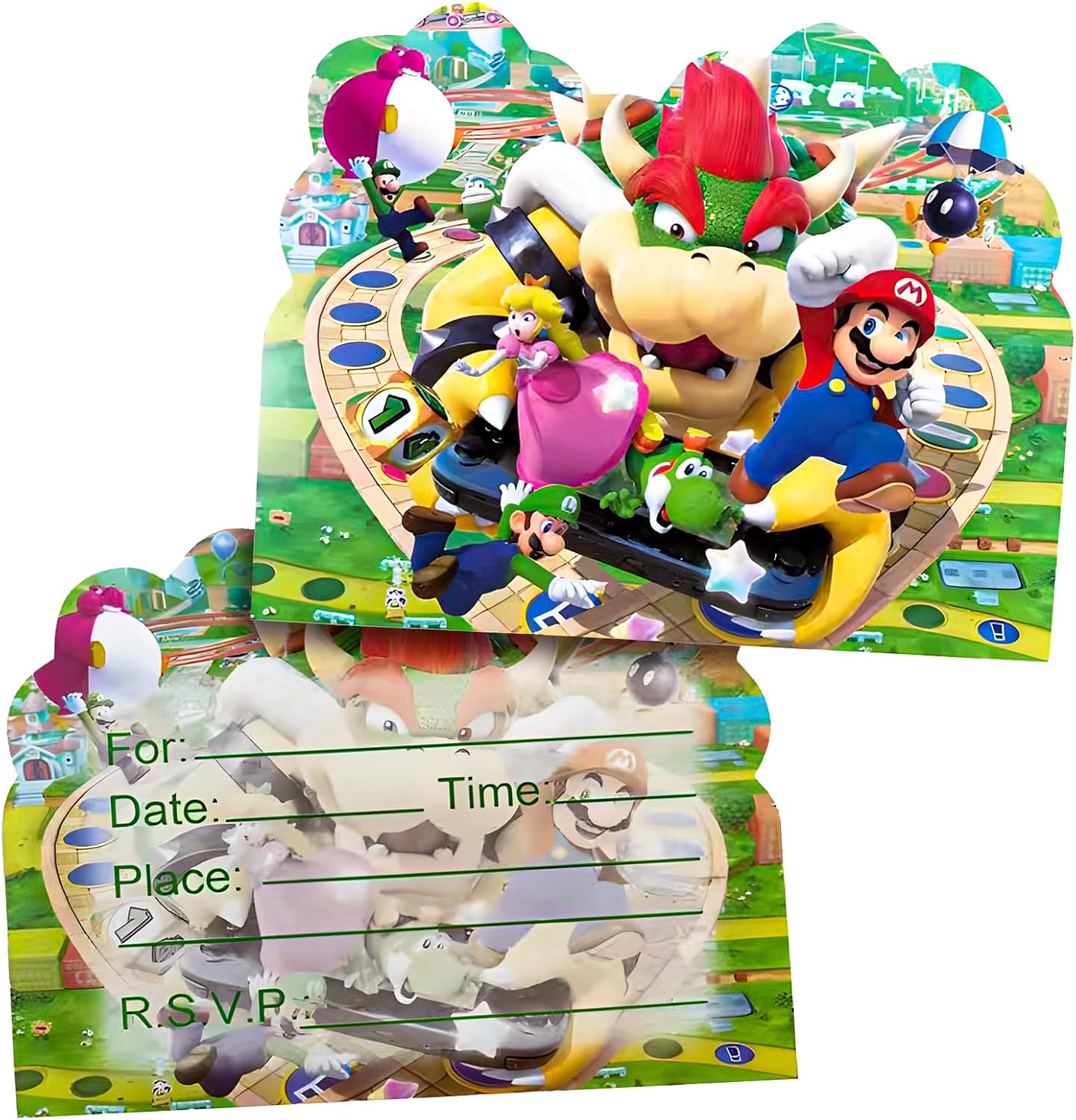 Amazon.com : 20Pcs Mario Party Invitations Cards Mario Birthday Party ...