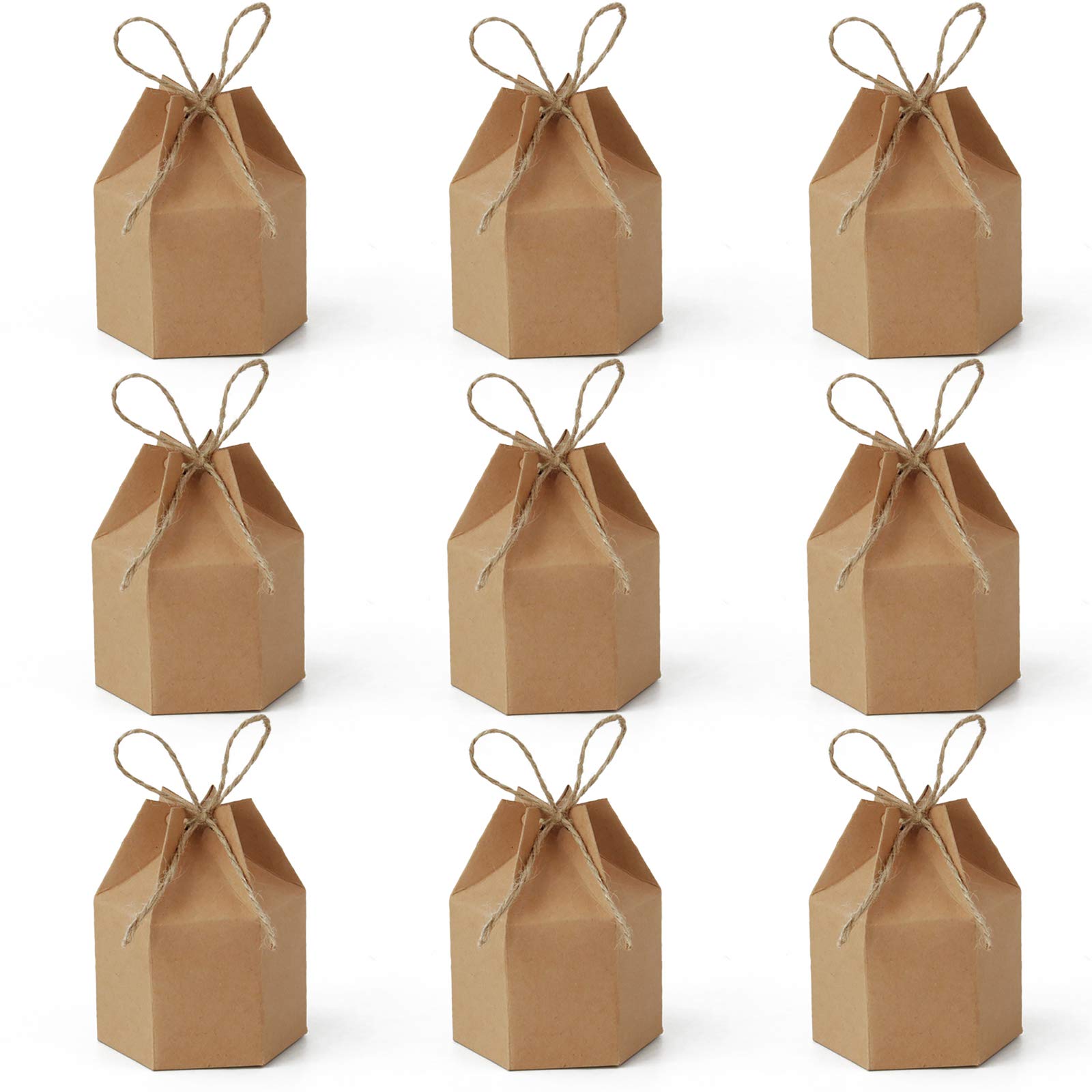 Amazon.com: 50Pack Mini Paper Gift Boxes Lantern Hexagon Kraft Paper ...