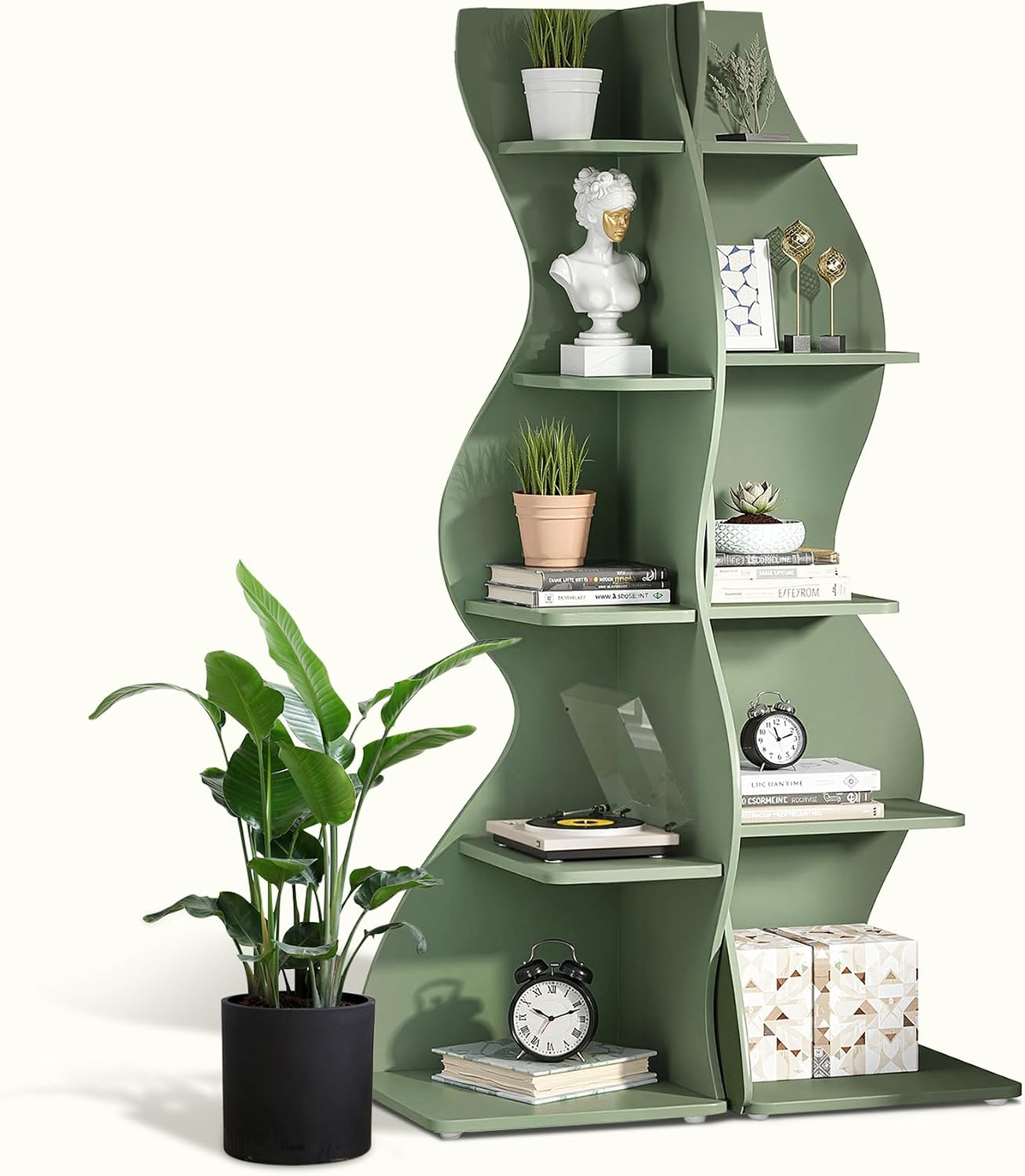 Amazon.com: HIGREENA Corner Shelf Storage, 5-Tier Corner Wall Shelf ...