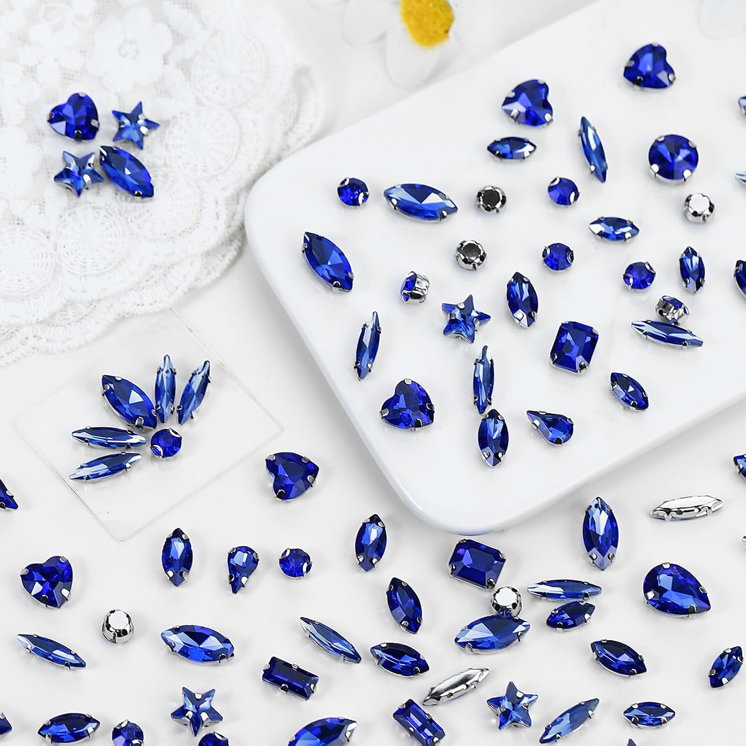 Amazon.com: YHMQDU Sew on Rhinestones 205 PCS Glass Mixed Shapes Sew on ...