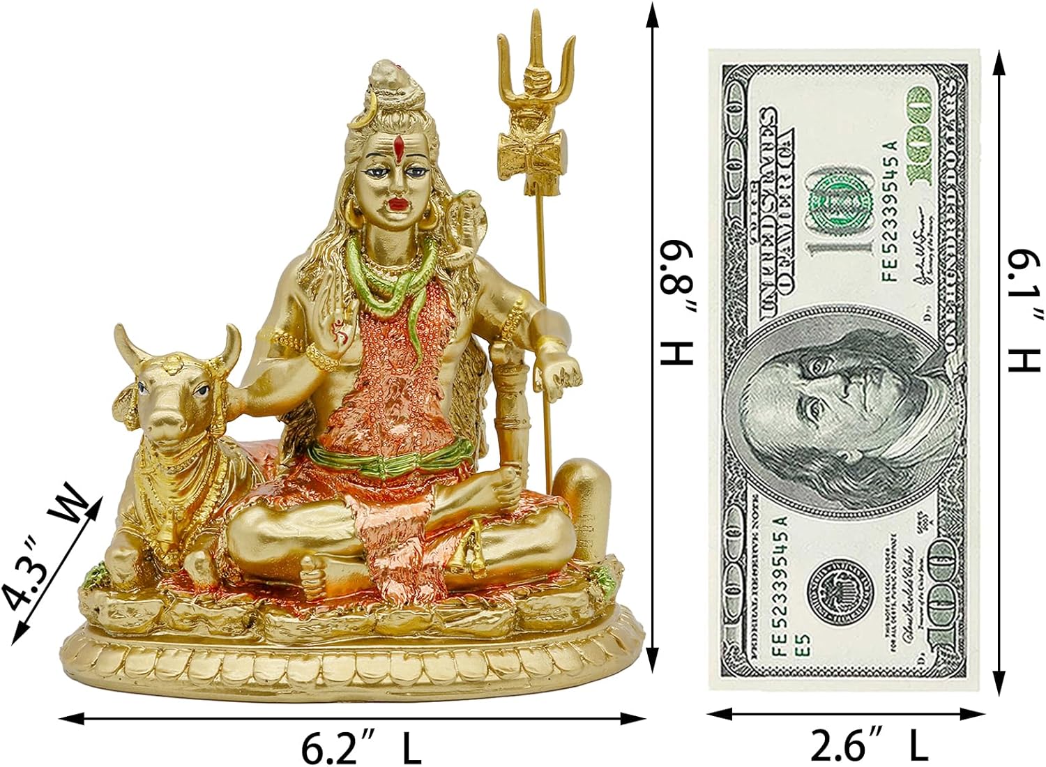 Hindu God Lord Shiva Idol with Cow Nandi - Home Nepal | Ubuy