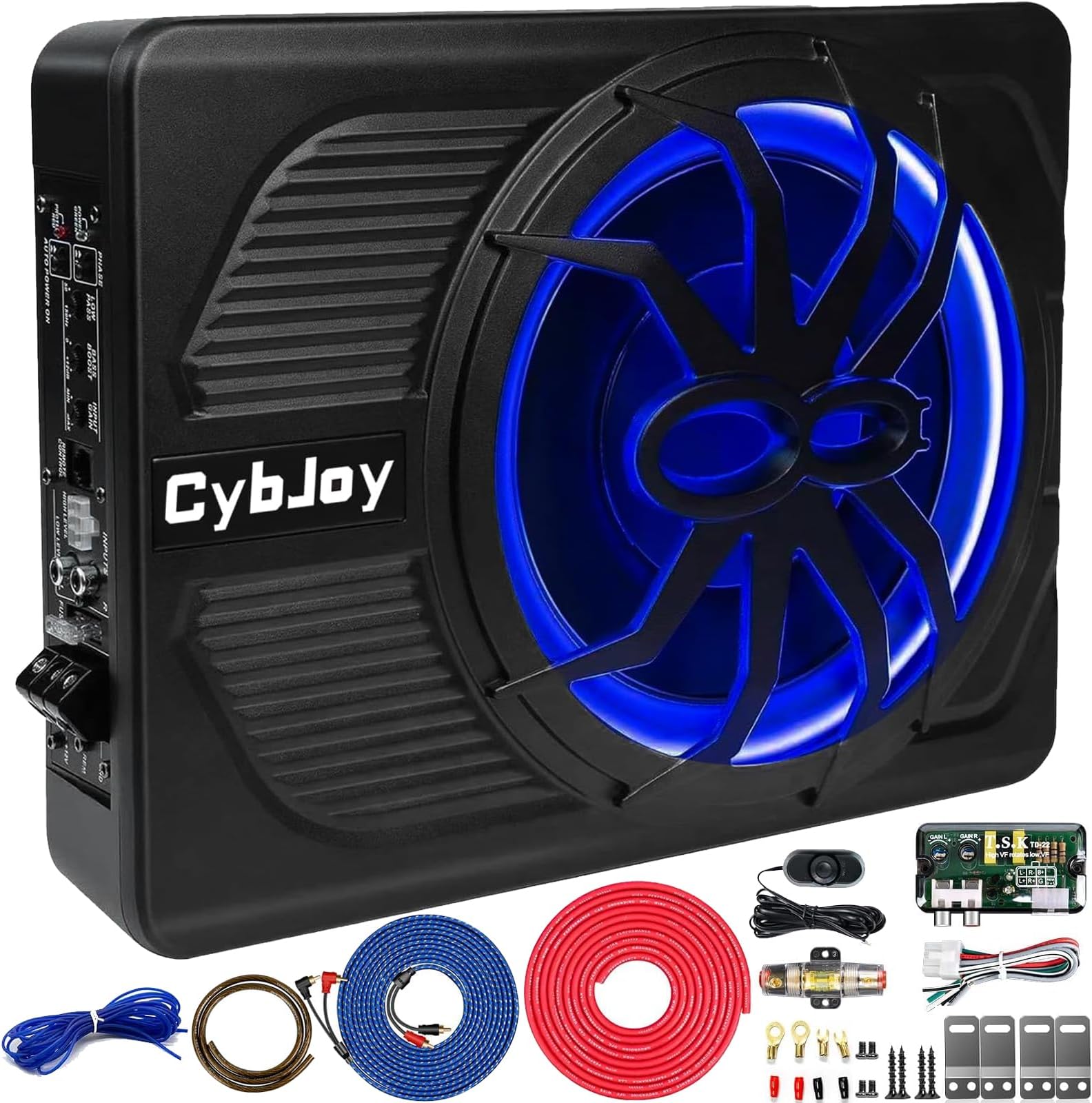 Amazon.com: 10" 800W Slim Under Seat Powered Subwoofer Car Speakers ...