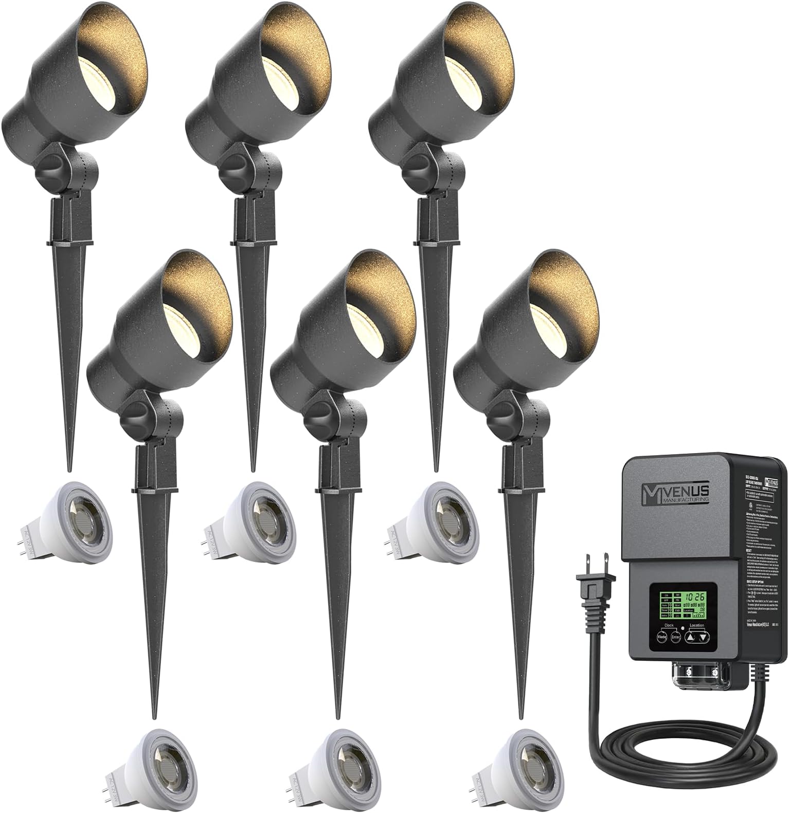 VENUS MANUFACTURING Outdoor Low Voltage Landscape Lights Kits with 4 ...