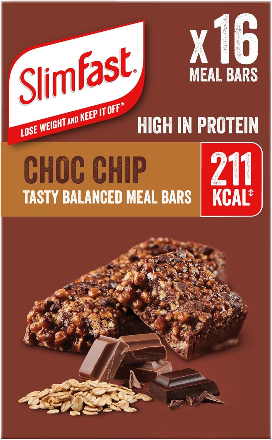 SlimFast Tasty Balanced Meal Bar, Low Calorie Replacement Bars for ...