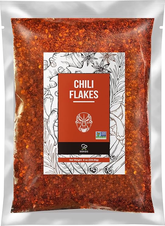 Amazon.com : Soeos Red Chili Flakes, 8oz (226g), Dried and Crushed Red ...