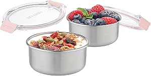 Amazon.com: Smash Stainless Steel Snack Pots, Blush, 6.7 oz capacity ...