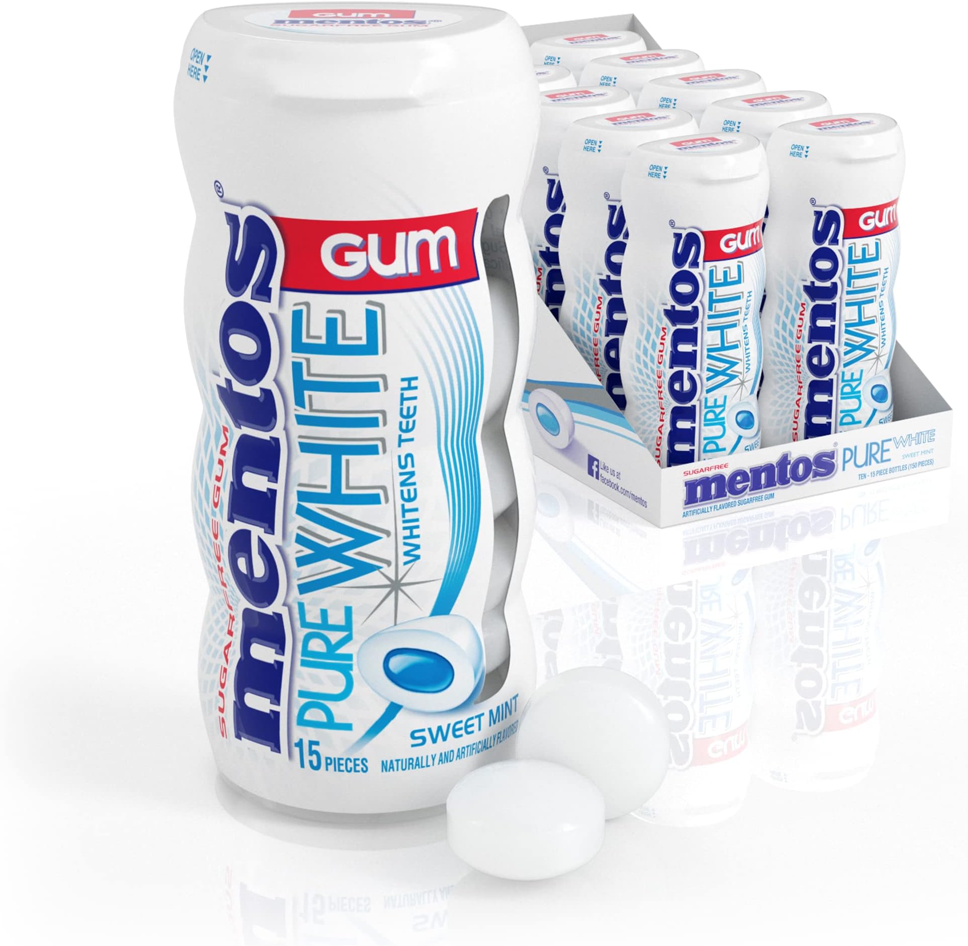 Amazon.com : Mentos Gum with Vitamins, Sugar-Free Chewing Gum with ...