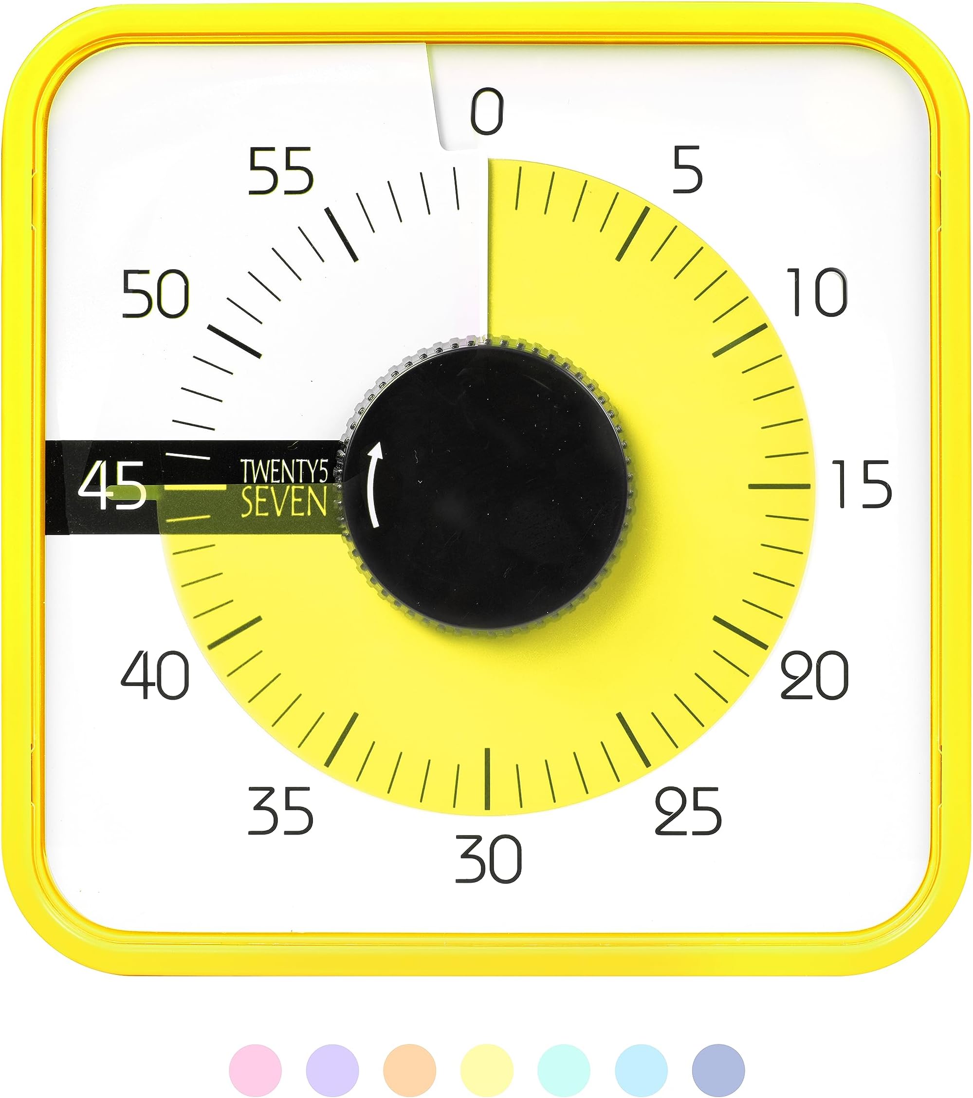 TWENTY5 SEVEN Countdown Timer 7.5 inch; 60 Minute 1 Hour Visual Timer ...