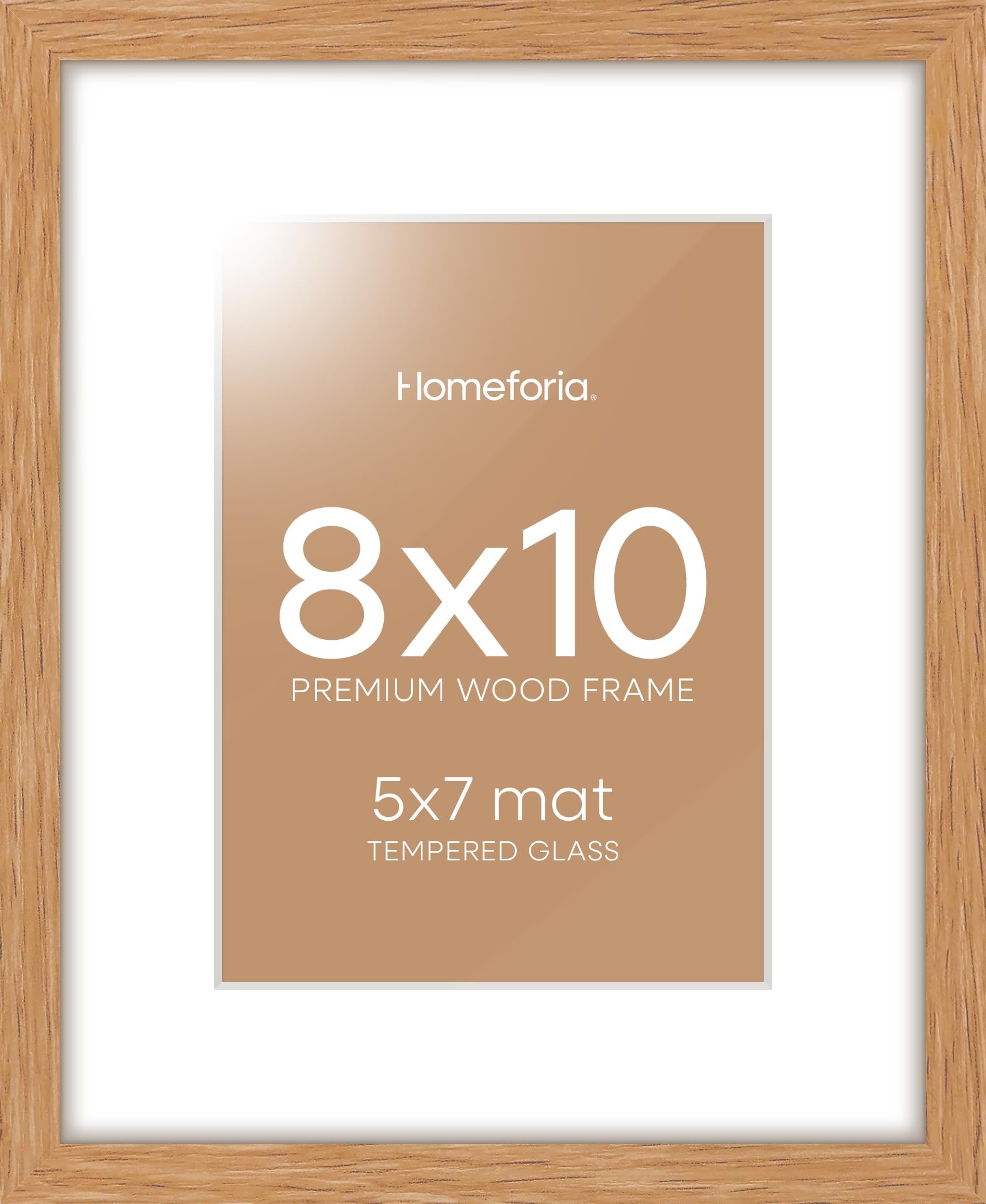 Amazon.com - wallwisy 8x10 Picture Frame, Solid Oak Wood 8 x 10 Photo ...