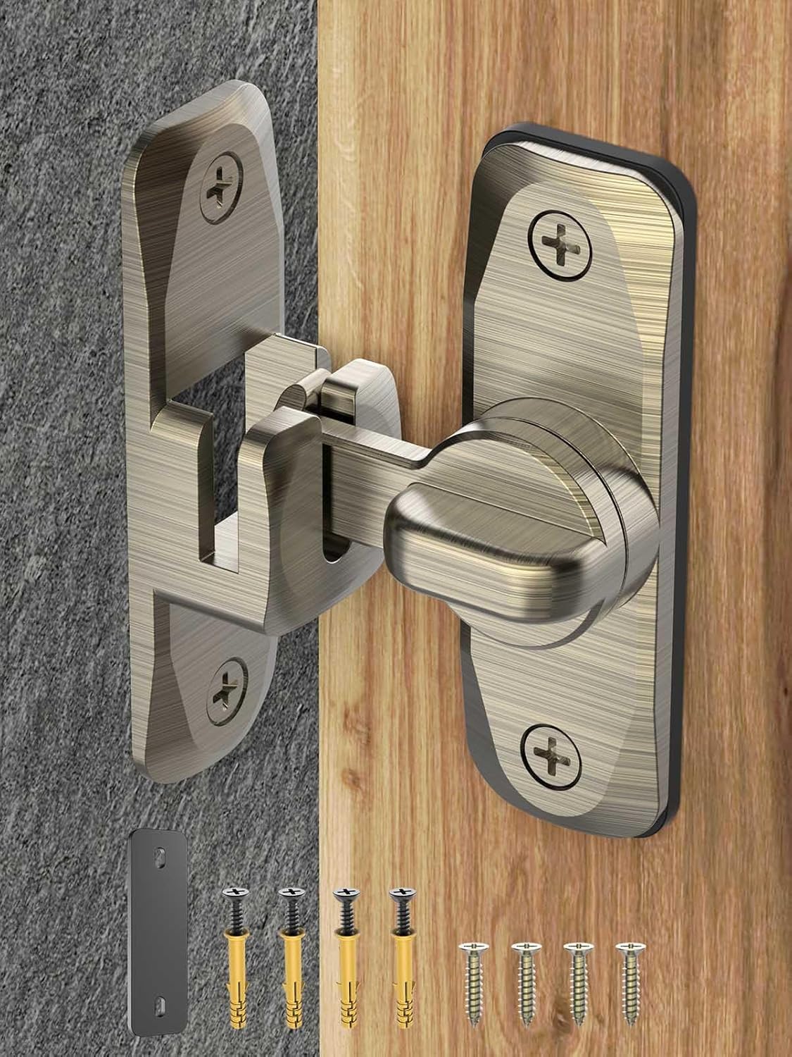 Amazon.com: MeBantoo 90/180 Degree Flip Barn Door Lock, Protect Privacy ...
