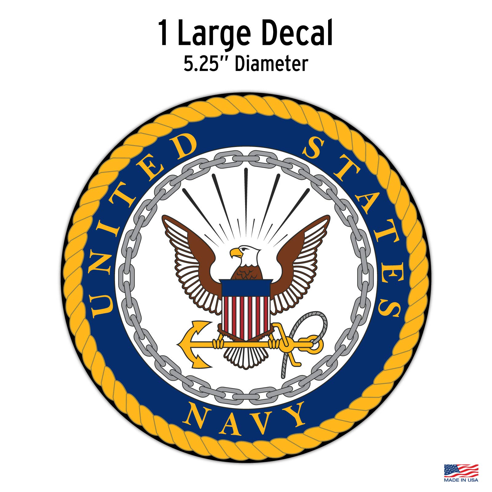 Buy Officially Licensed UNITED STATES NAVY Decal - Large 5.25" US ...