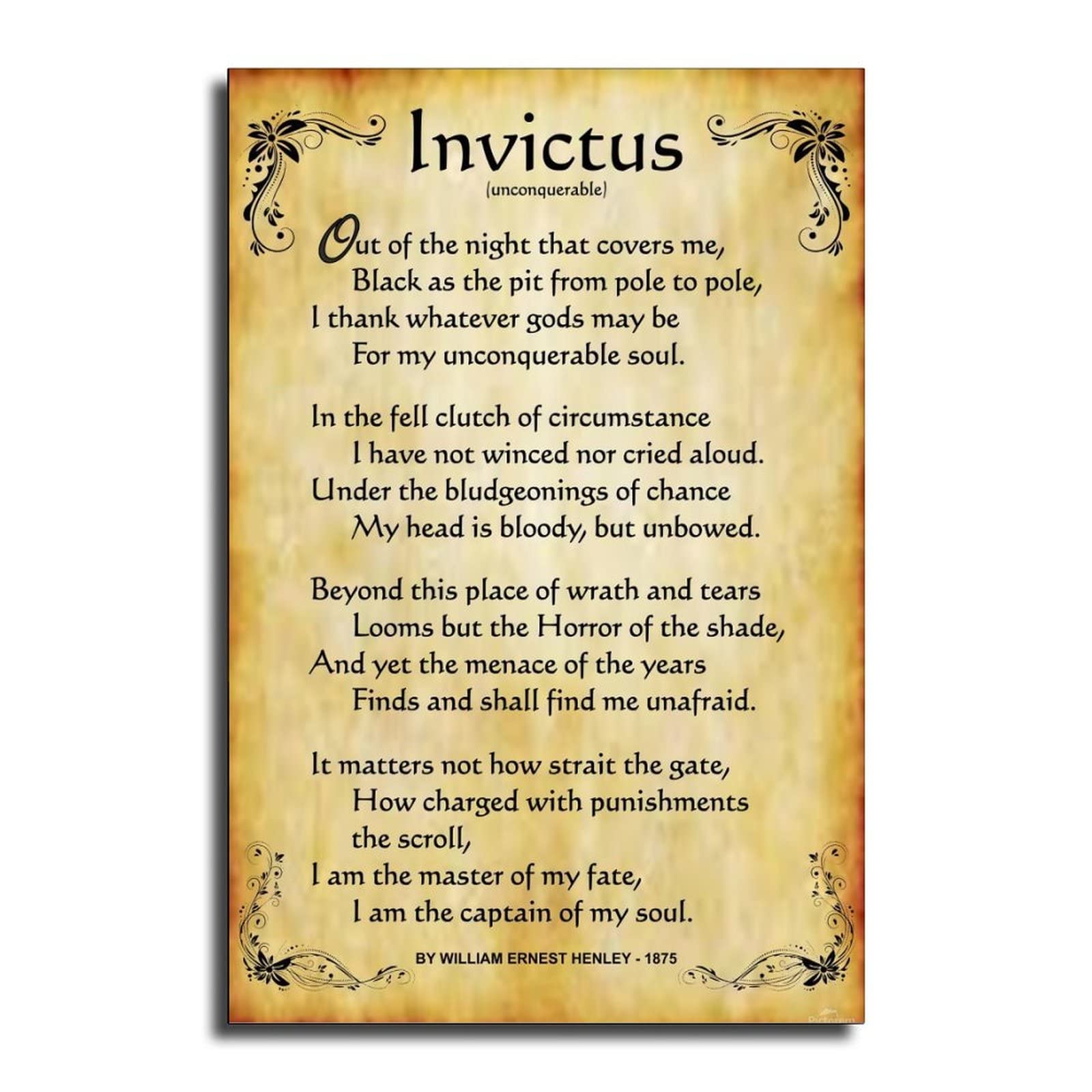 Invictus Poem Poster