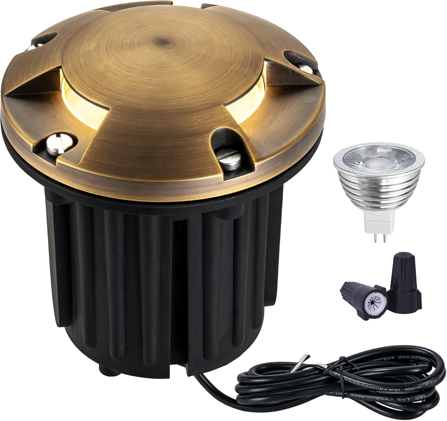 LumStory Brass Well Lights Landscape LED Low Voltage 12V Outdoor In ...