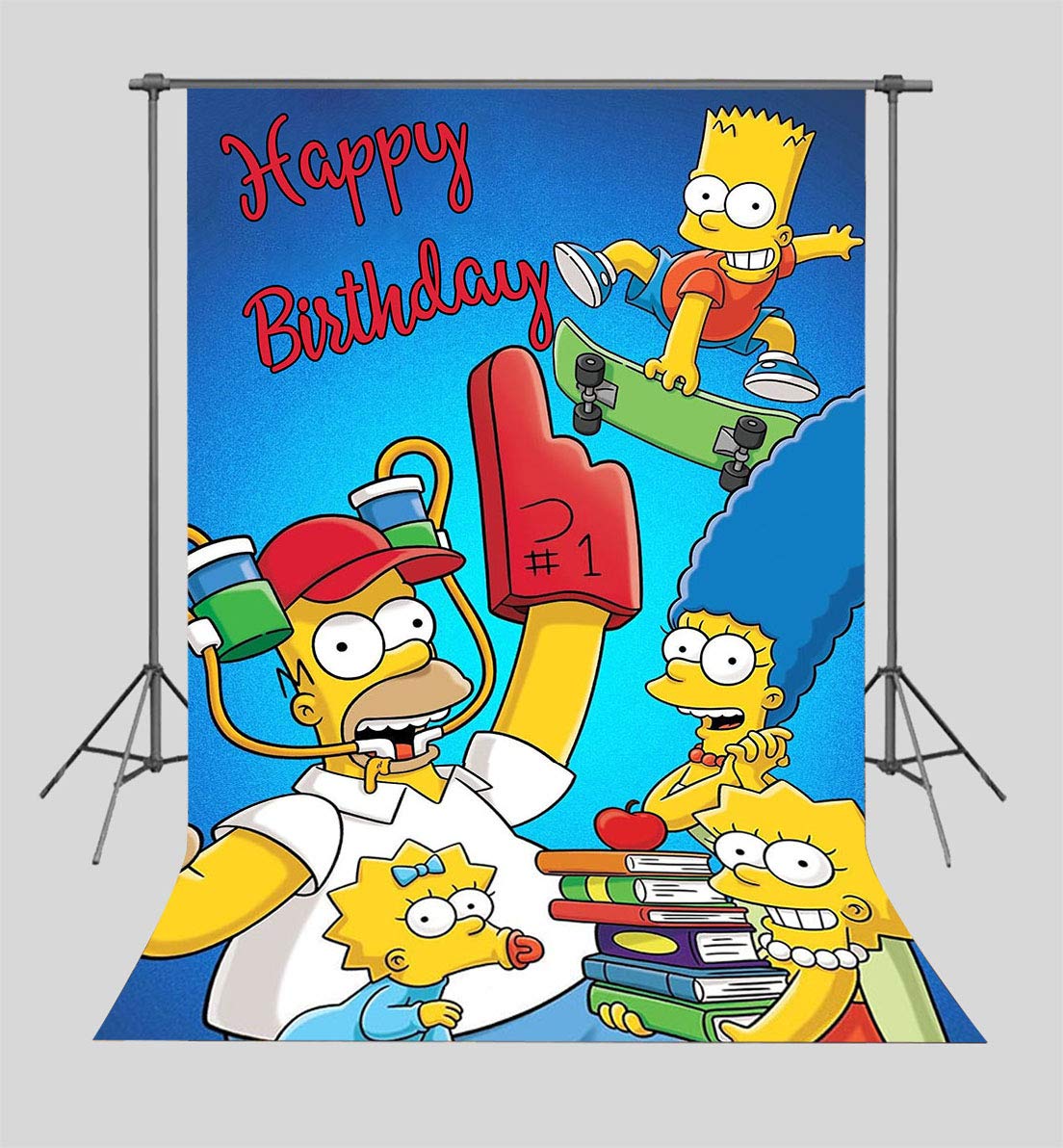 Buy The Simpsons Blue Backdrops Cartoon Funny Famliy Baby Shower Kids ...