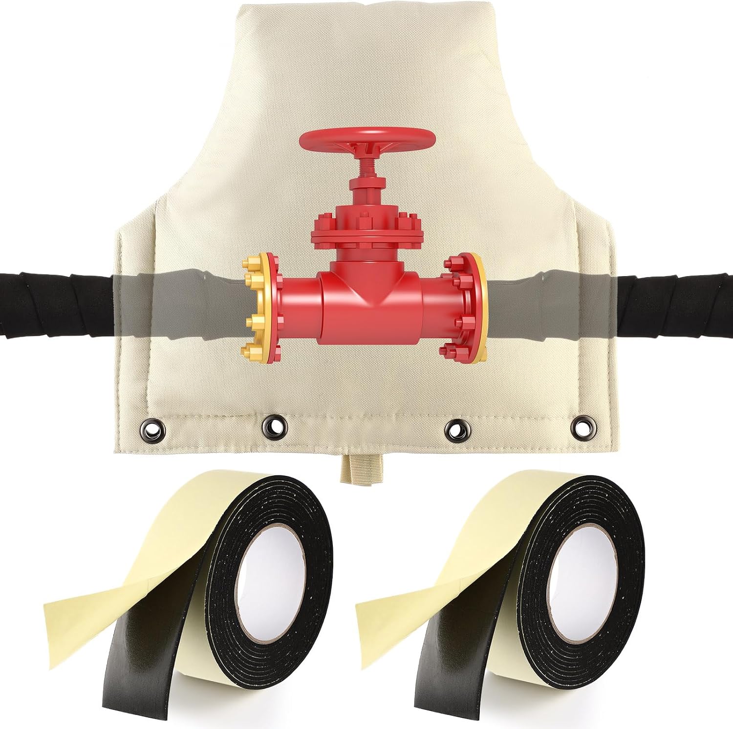 Ribbonlic Backflow Preventer Cover Insulated Pouch with 2pcs Pipe ...