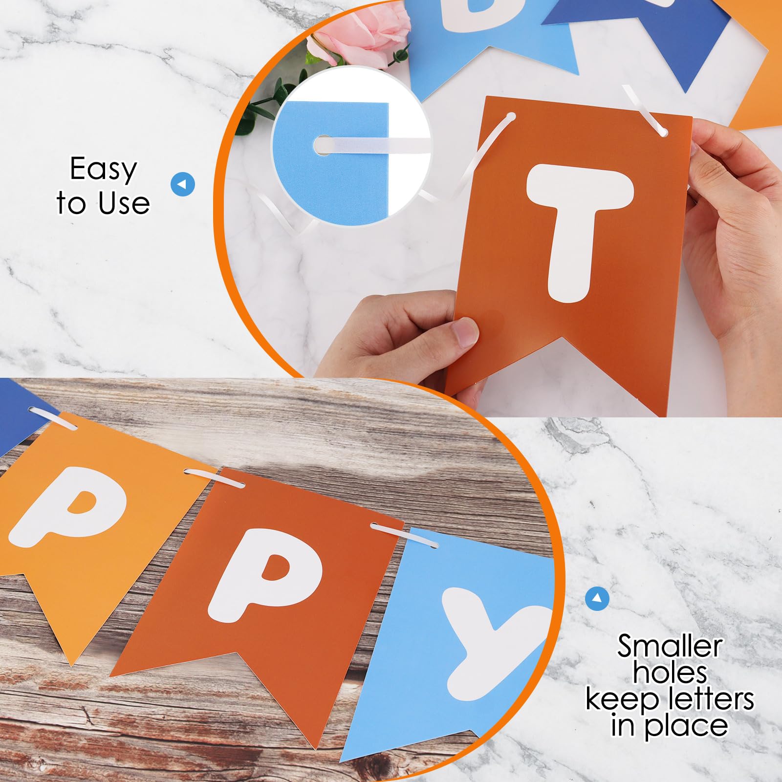 Snapklik.com : Blue And Orange Birthday Banner, Blue Orange Happy ...