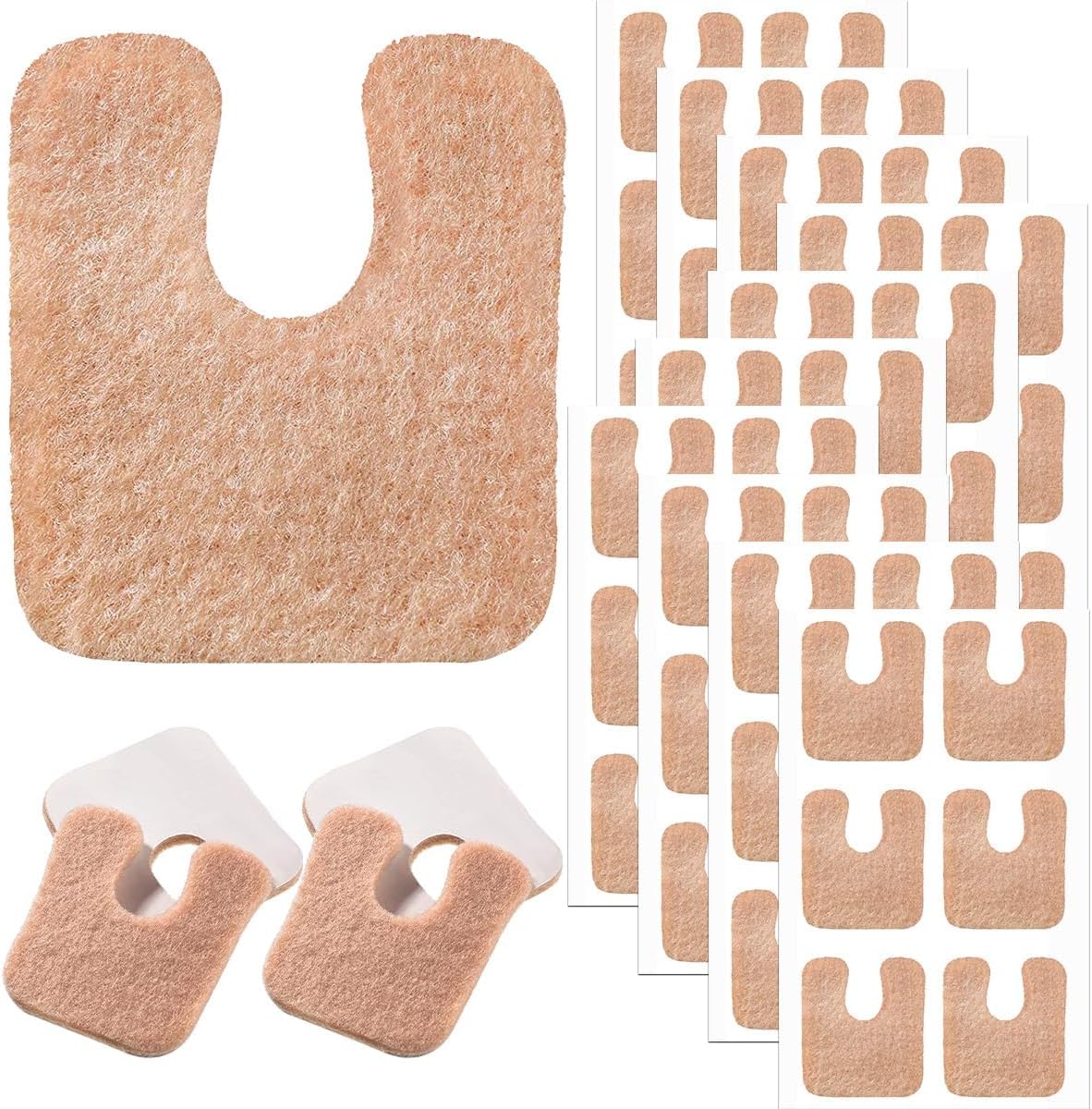 Amazon.com: 60 Pieces U Shaped Felt Callus Pads Metatarsal Pads ...