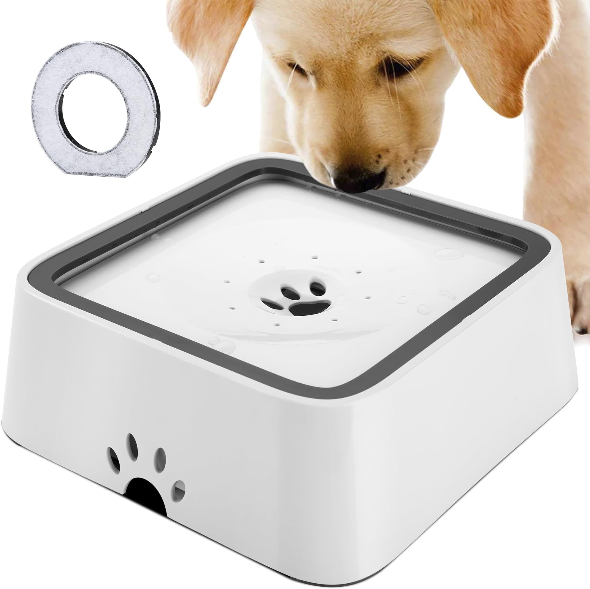 Dog Water Bowl No Spill Splash Free Pet Water Bowl,2L Capacity Pet ...