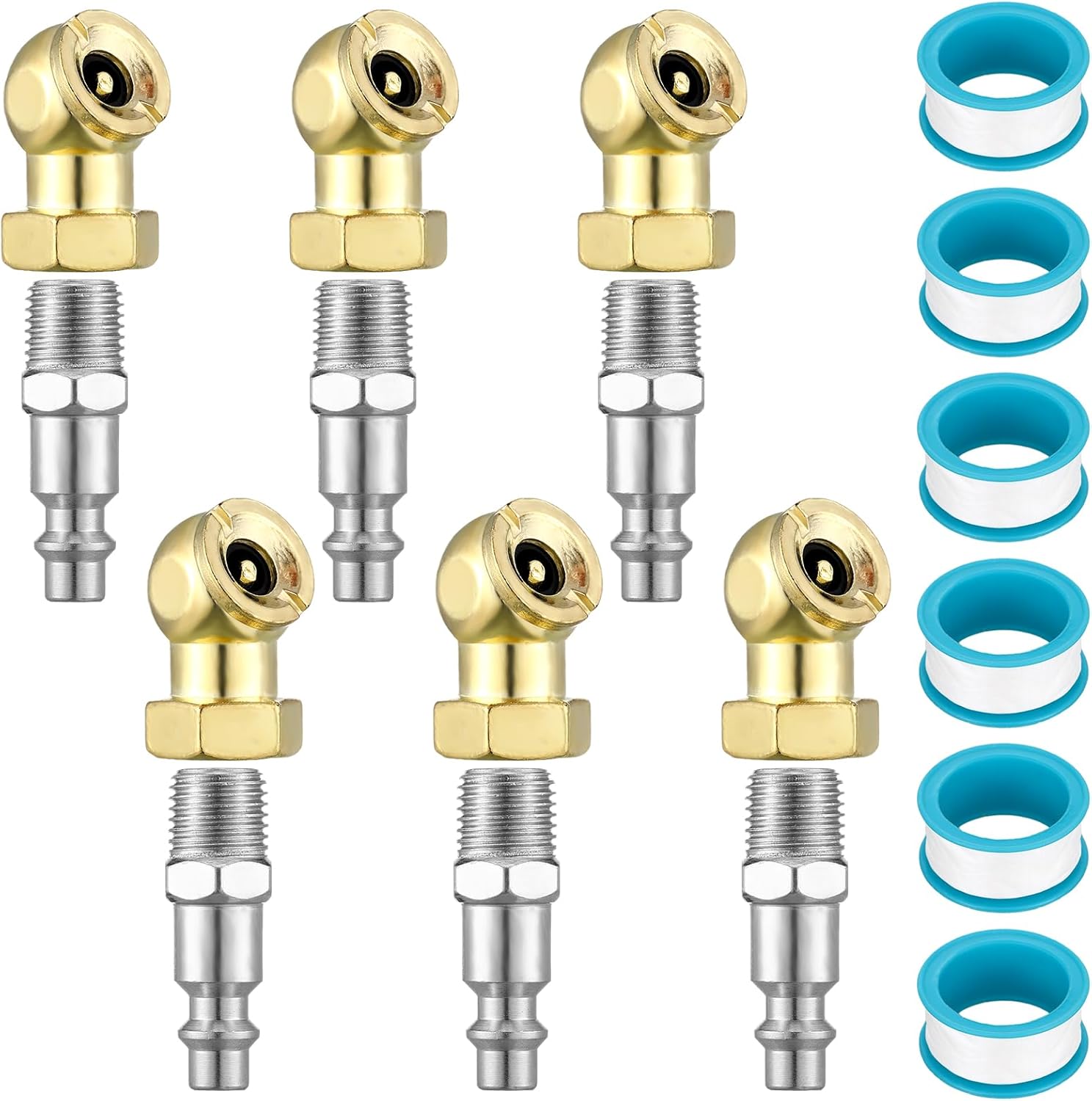 Amazon.com: Zonon 6 Pcs Portable Ball Inflator Air Chuck 1/4'' FNPT ...