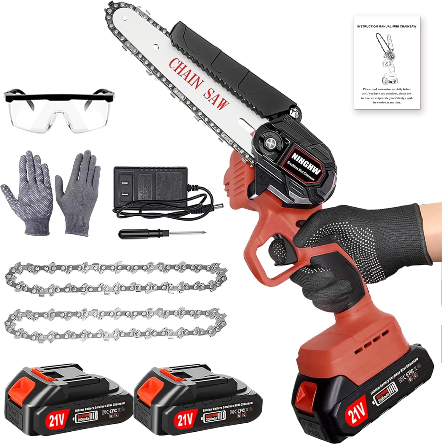 Amazon.com: Electric Mini Chainsaw 6 Inch Cordless, Handheld Chainsaw ...