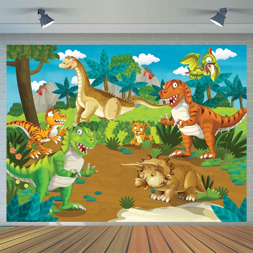 Amazon.com : CYLYH 7X5FT Dinosaur Photo Backdrop Dinosaur Park Theme ...