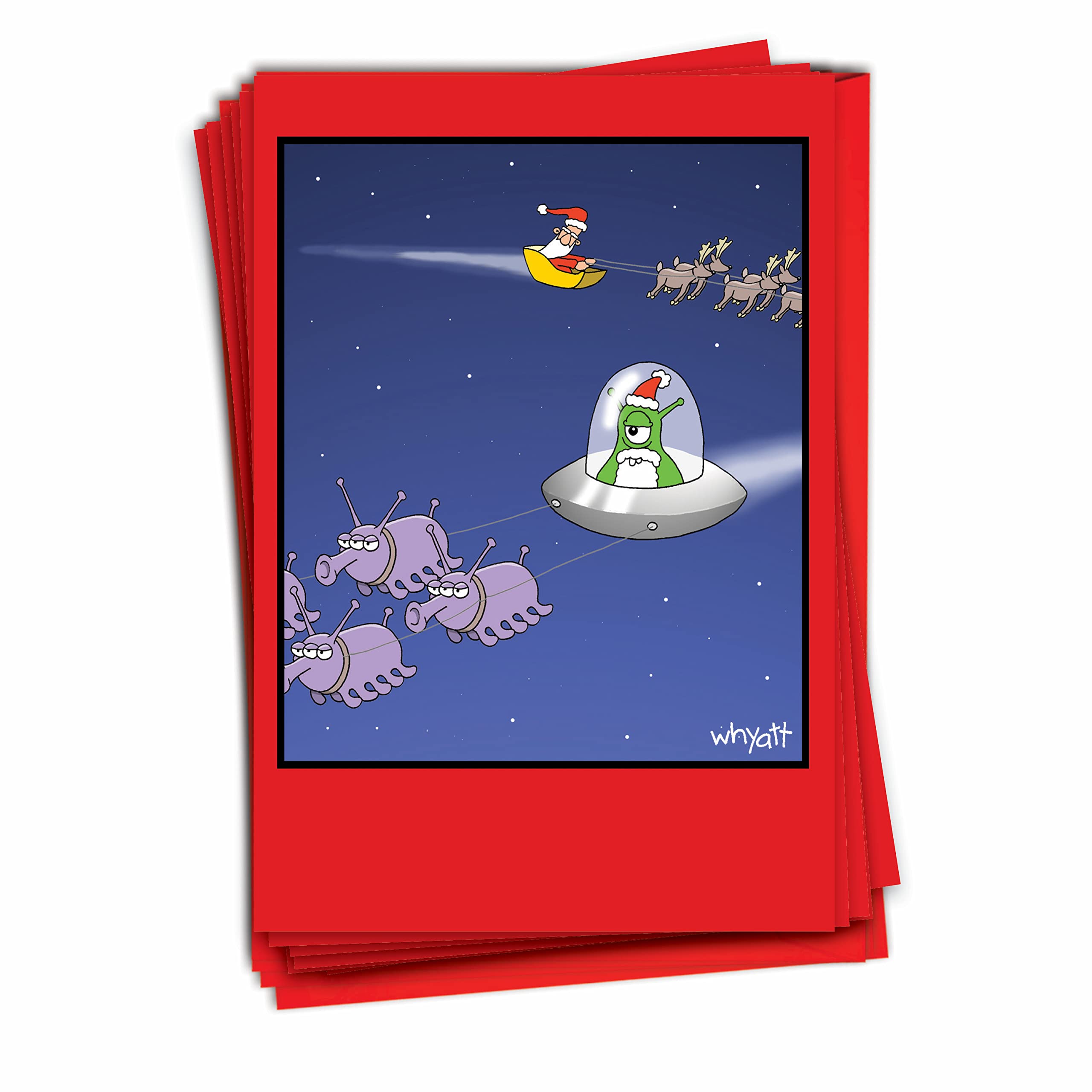 Buy NobleWorks - 12 Funny Christmas Greeting Cards with Cartoons ...