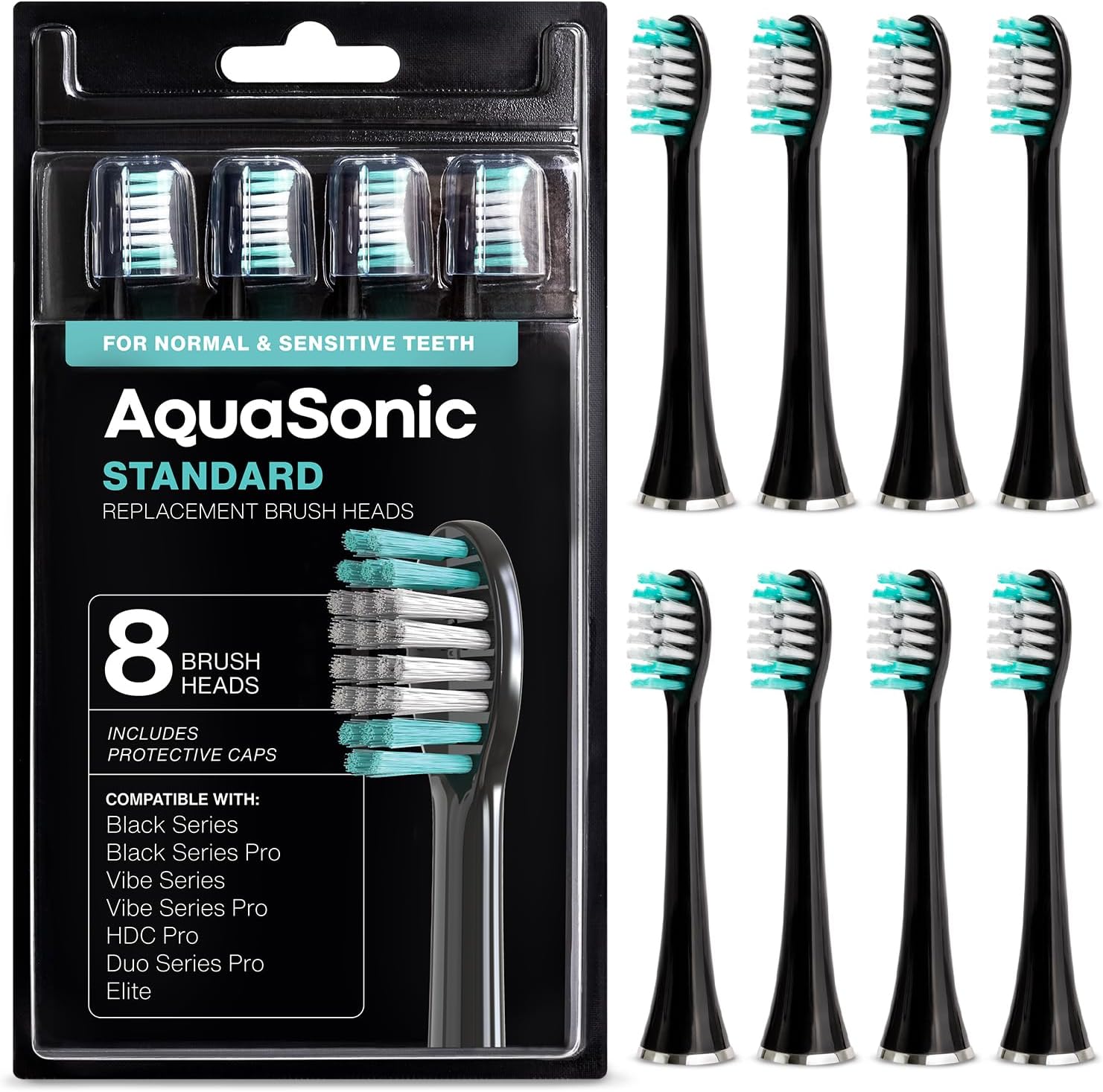 Amazon.com : AquaSonic Standard Replacement Brush Heads | for Normal ...