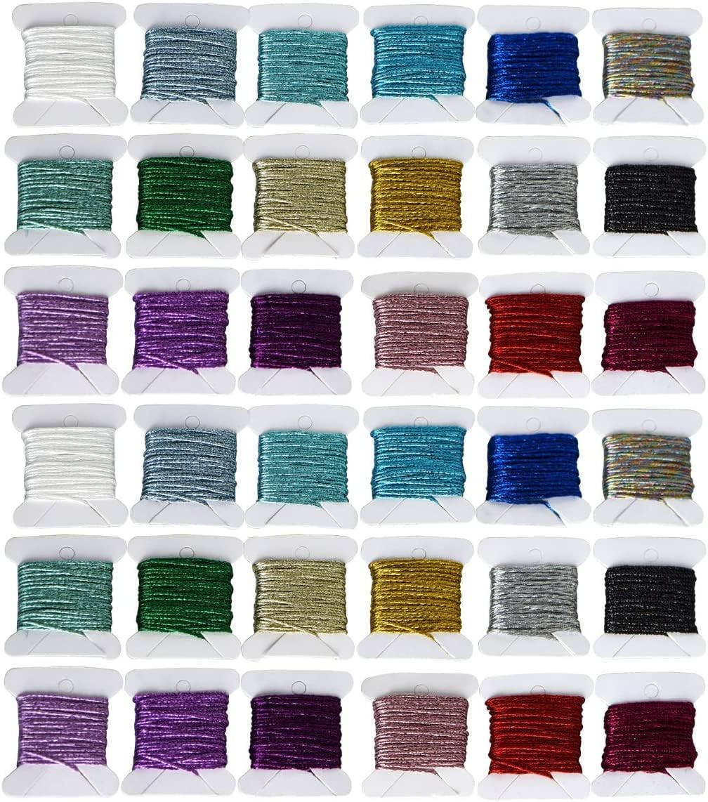 Amazon.com: Brown Copper Silver Metallic Braid Thread Camellia - 20 Gram