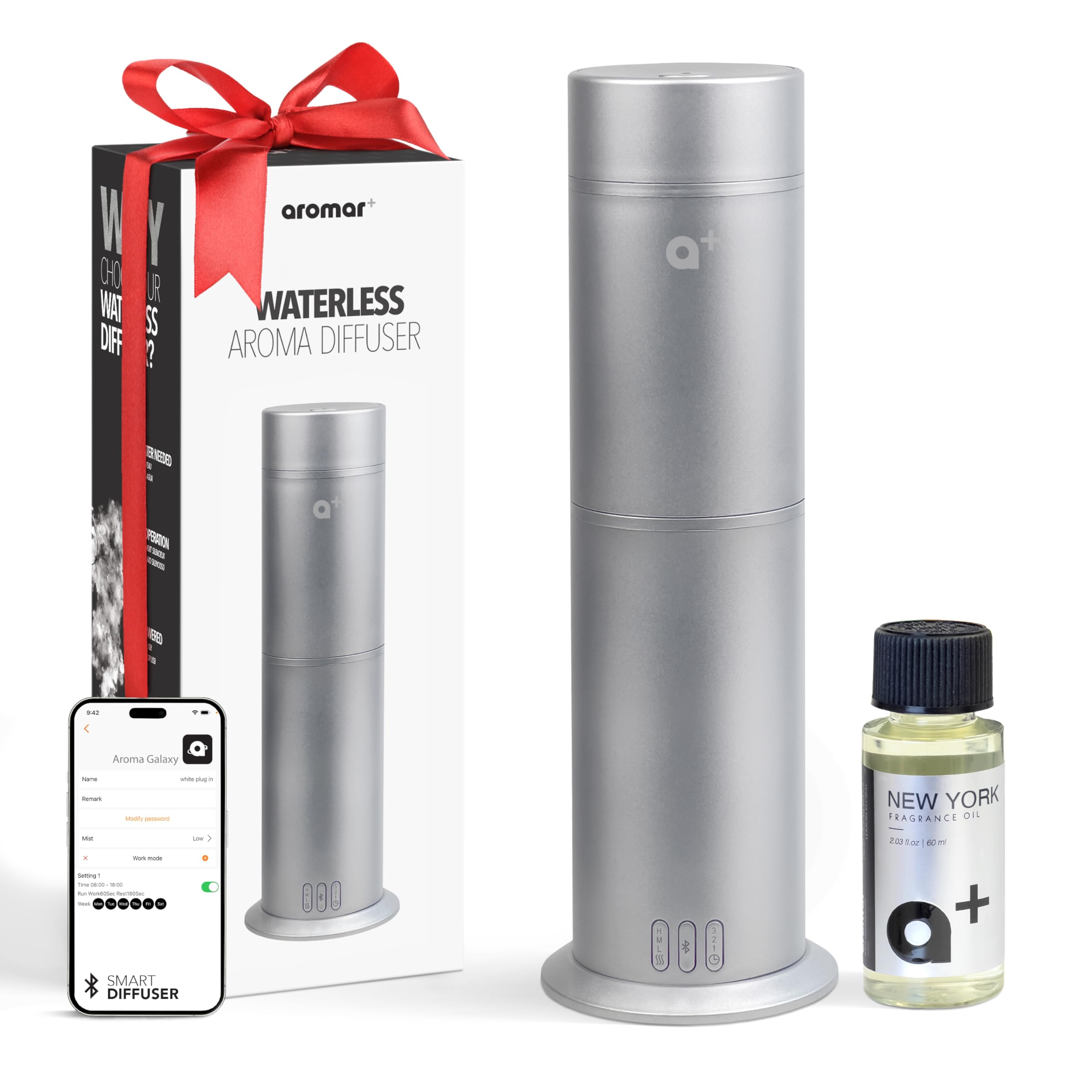 Amazon.com: AROMAR Smart Waterless Oil Diffuser - Cold-Air Essential ...