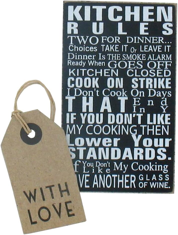 Amazon.com: Kitchen Rules Magnet in Black - Fridge Magnet (GW824 v ...