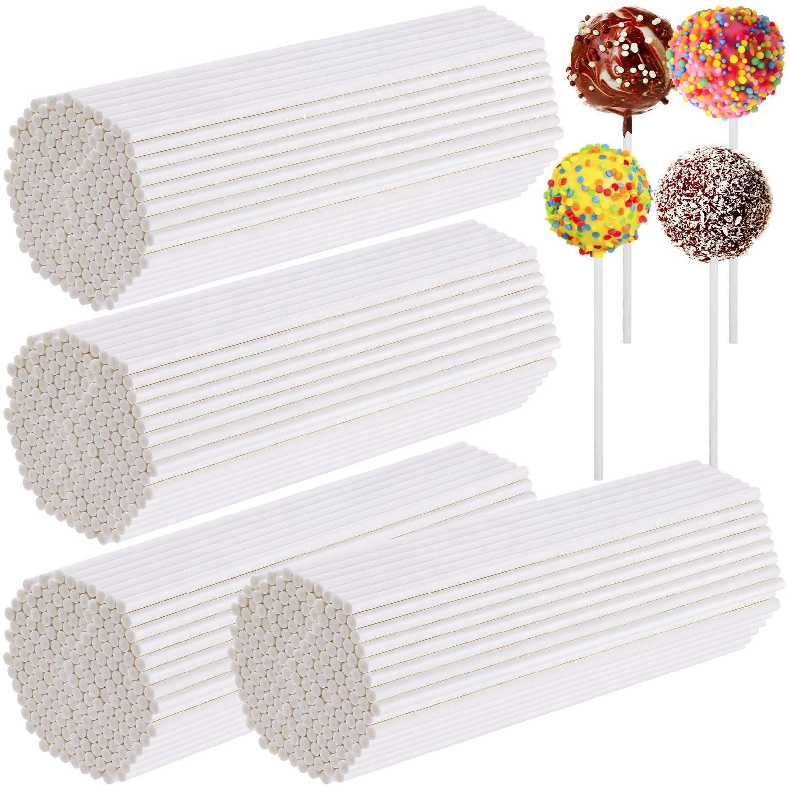 Amazon.com: Lollipop Sticks Bulk, 400 Count 6 Inch White Cake Pop ...