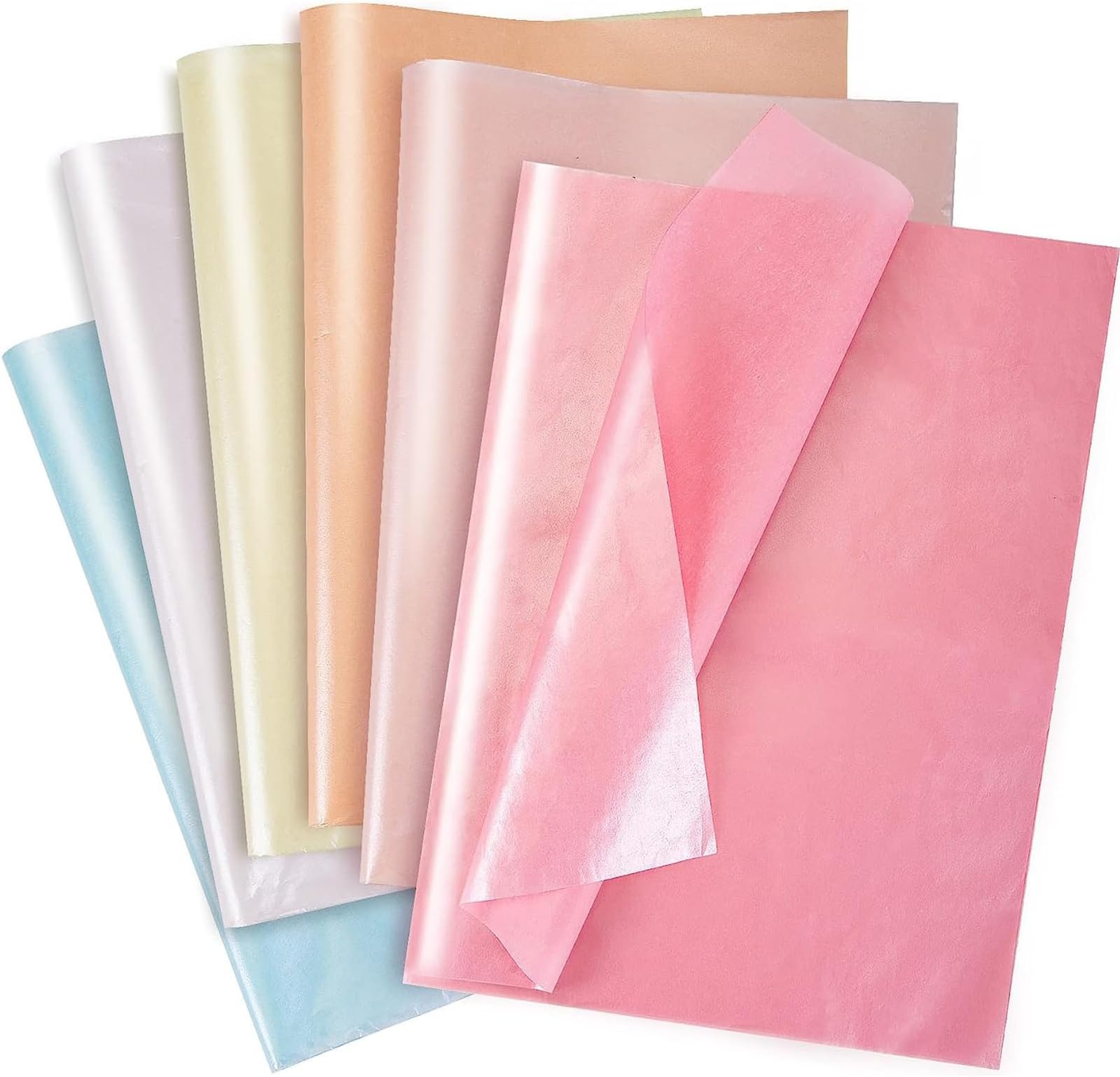 60 Sheets Iridescent Tissue Papers, 6 Metallic Colors Tissue Paper for ...