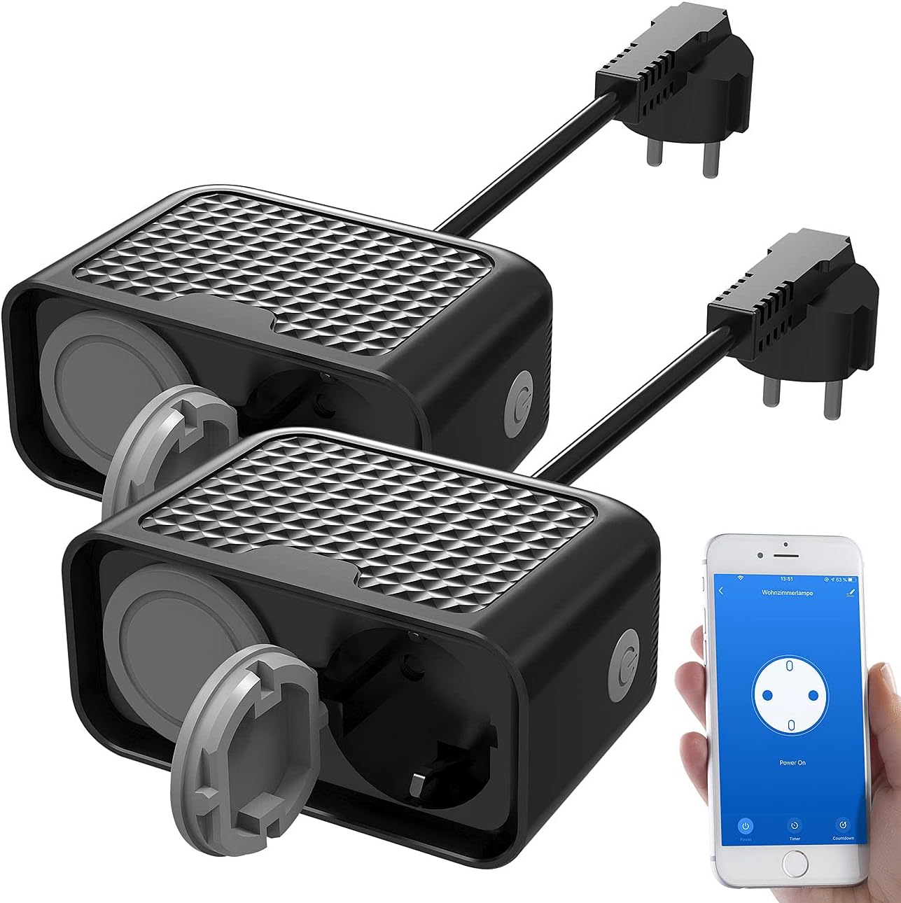 Luminea Home Control OUTDOOR POWER SUPPLY SOCKET - 2 pack outdoor Wi-Fi ...