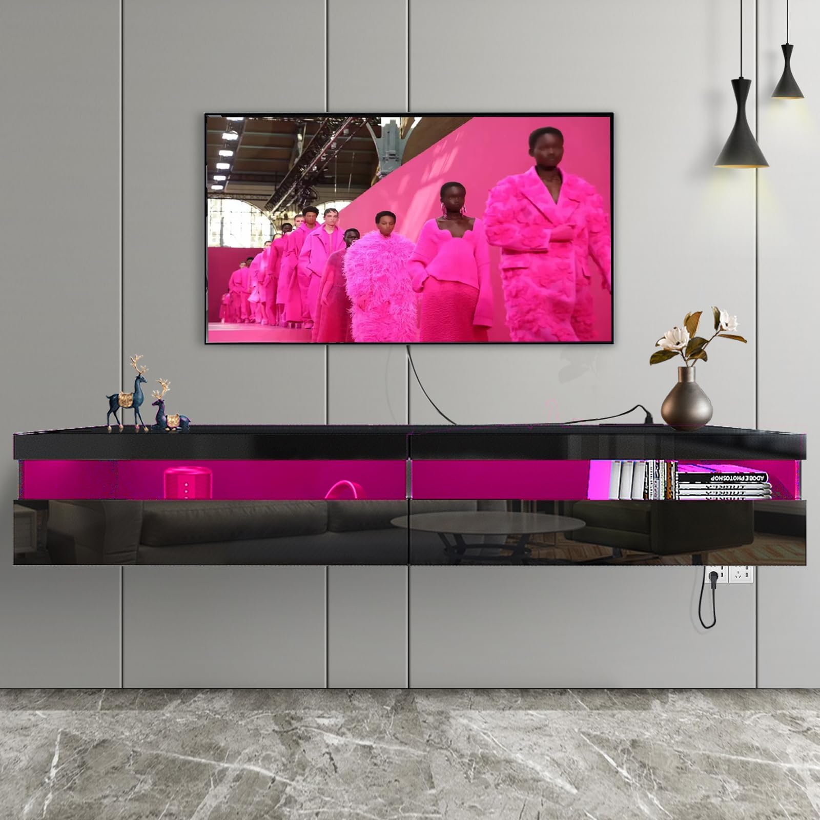 Amazon.com: wuleen Floating TV Stand, 71" Floating Entertainment Center ...