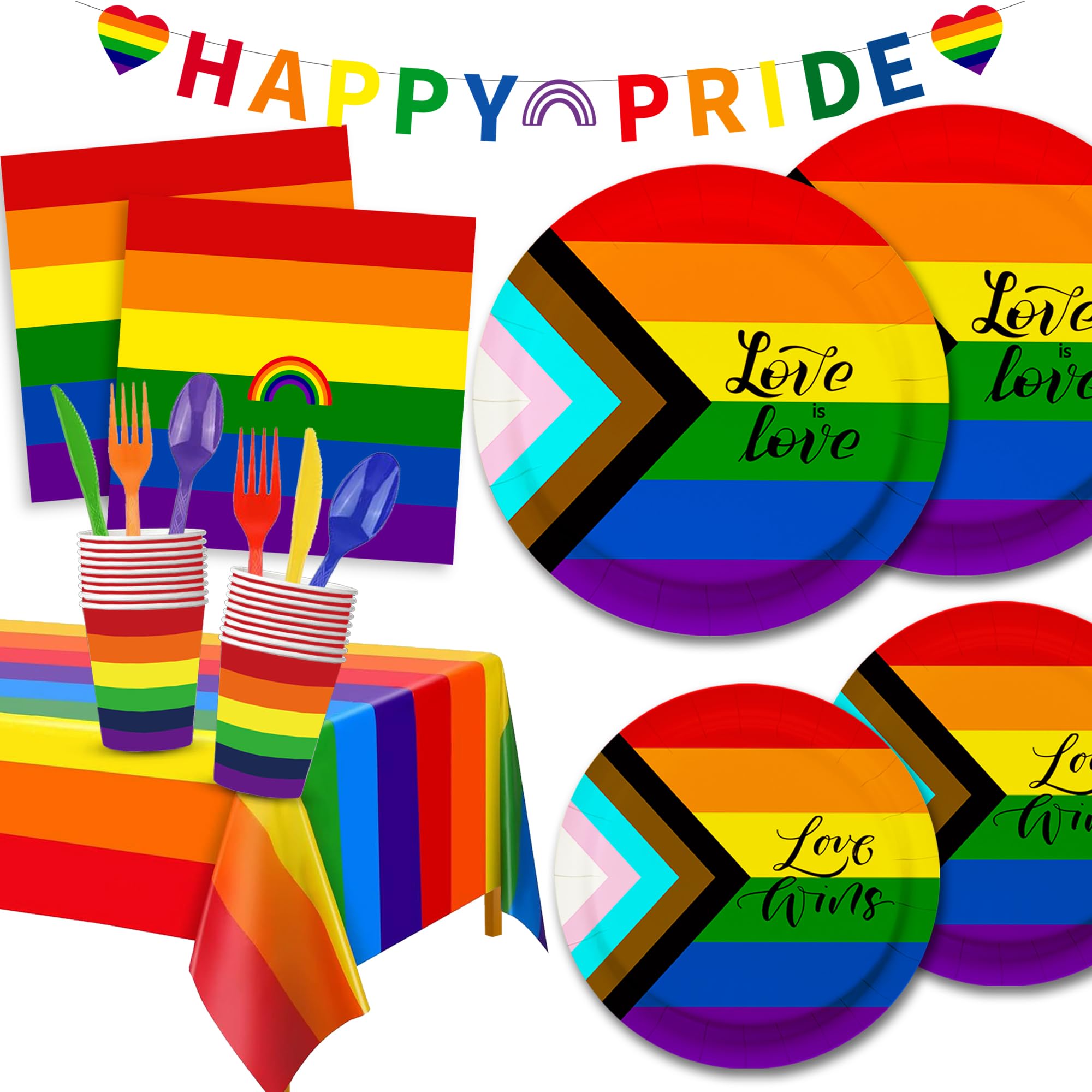 Amazon.com: Pride Decorations, 177PCS Gay Pride Party Plates and ...