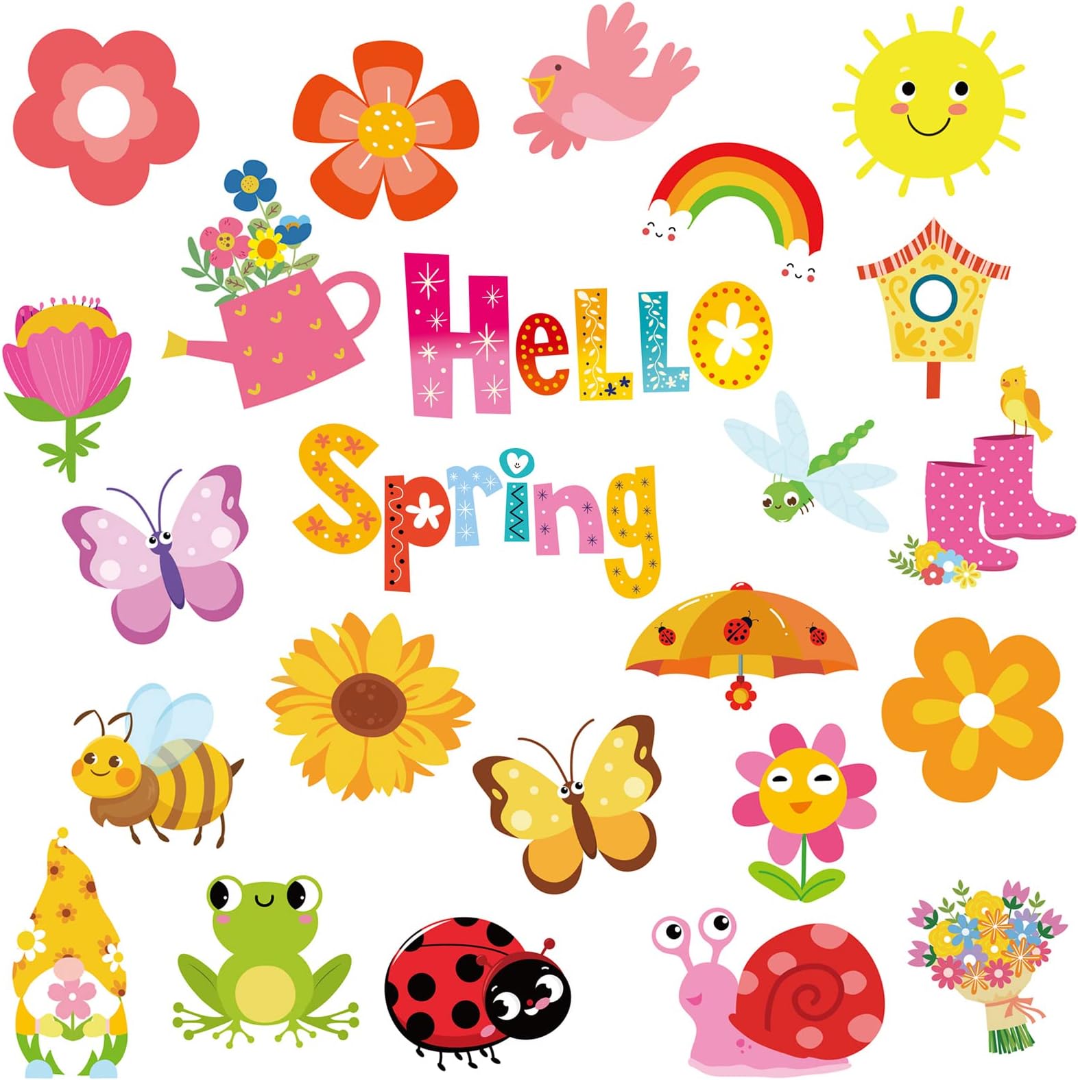 Amazon.com: 24 Pieces Hello Spring Magnet Car Decorations Colorful ...