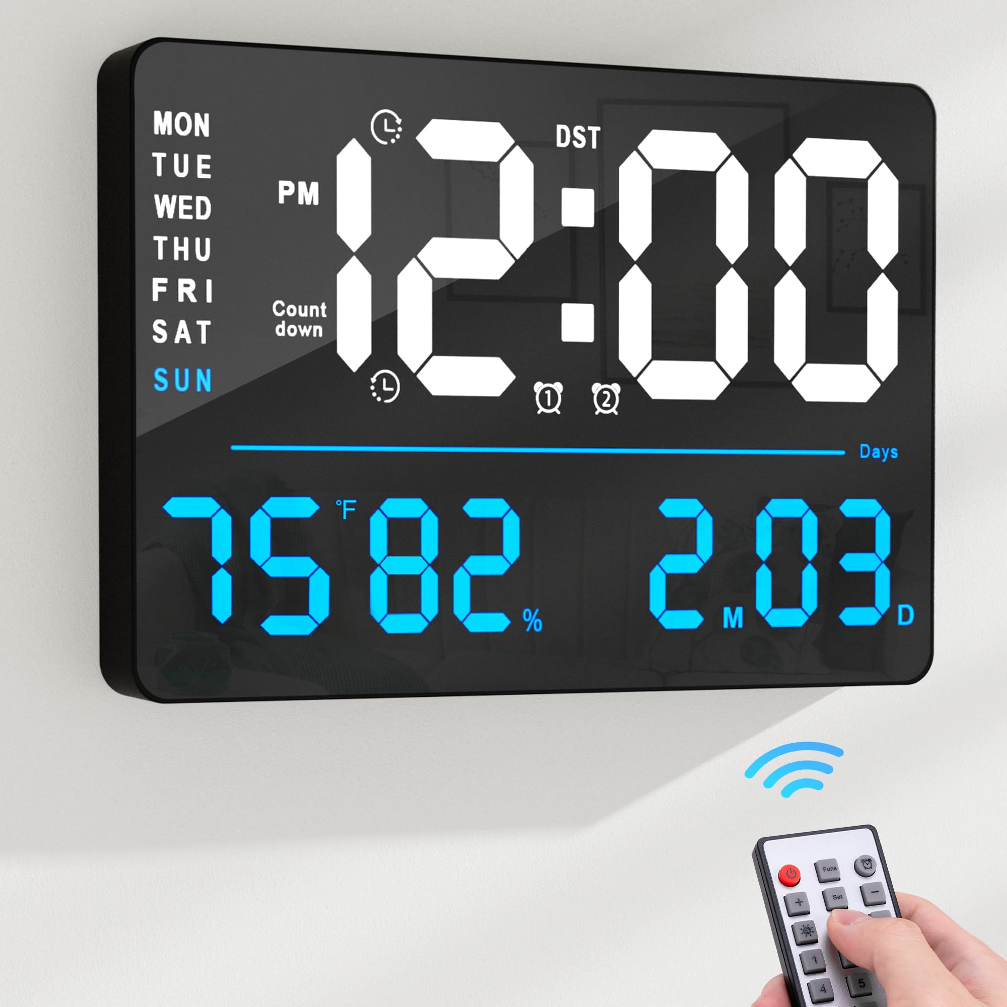 Amazon.com: AYRELY® 16" LED Digital Wall Clock with Large Display,Alarm ...