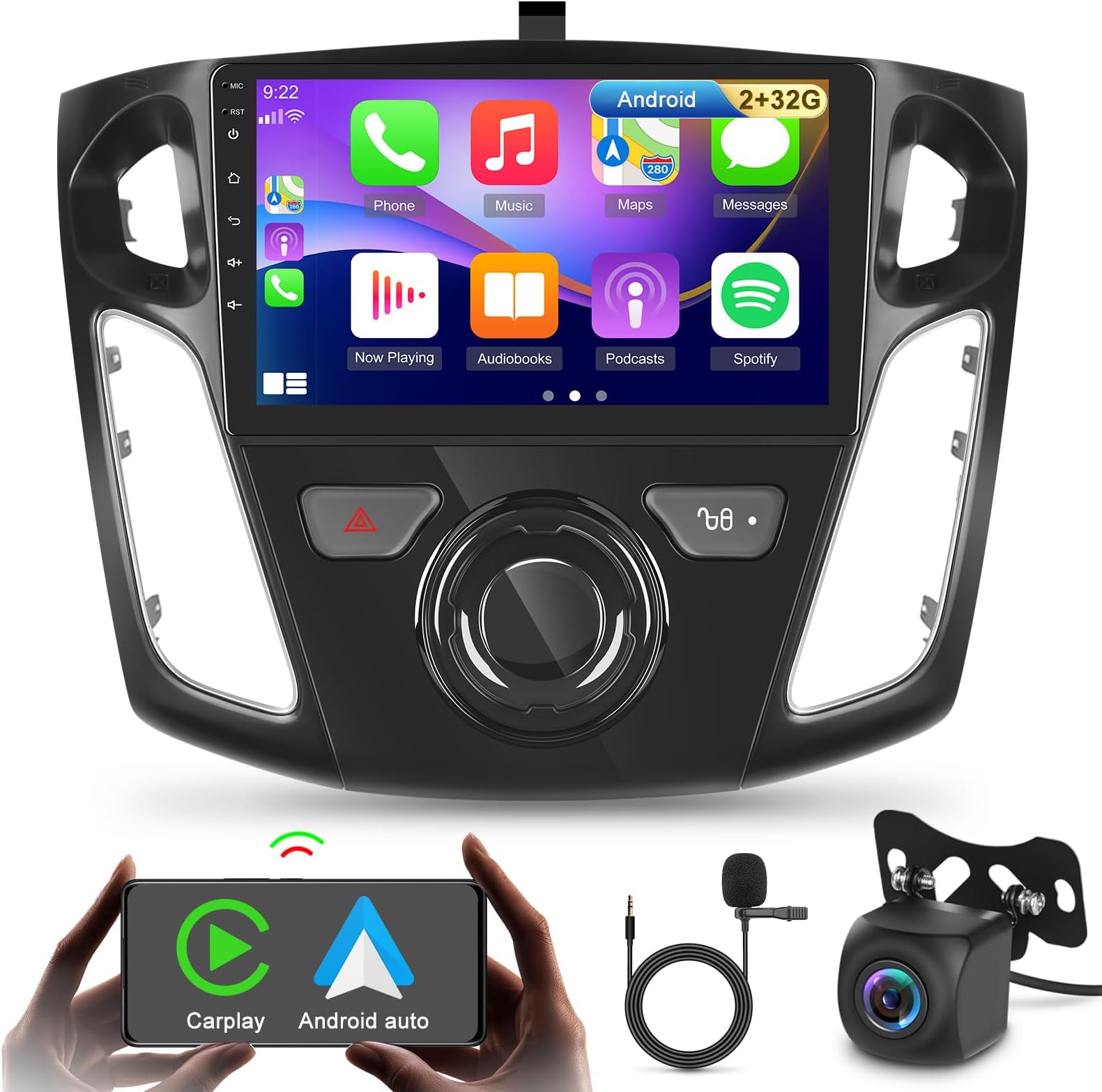 2GB+32GB Android Car Radio for Ford Focus 2012-2018, 9 inch Touch ...