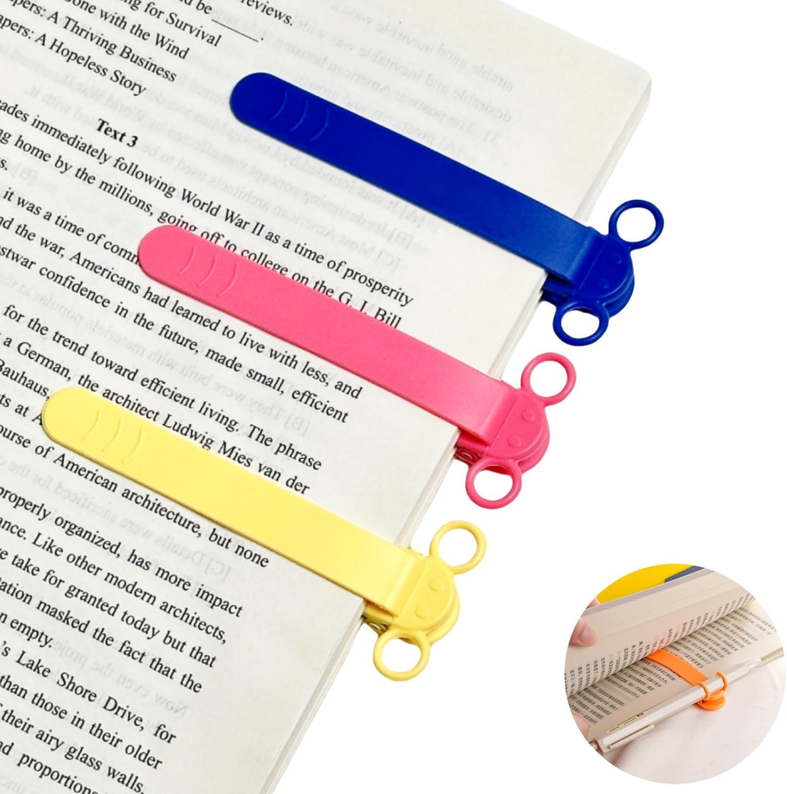 Amazon.com: MOTEERLLU 3pcs Silicone Automatic Bookmarks with Pen ...