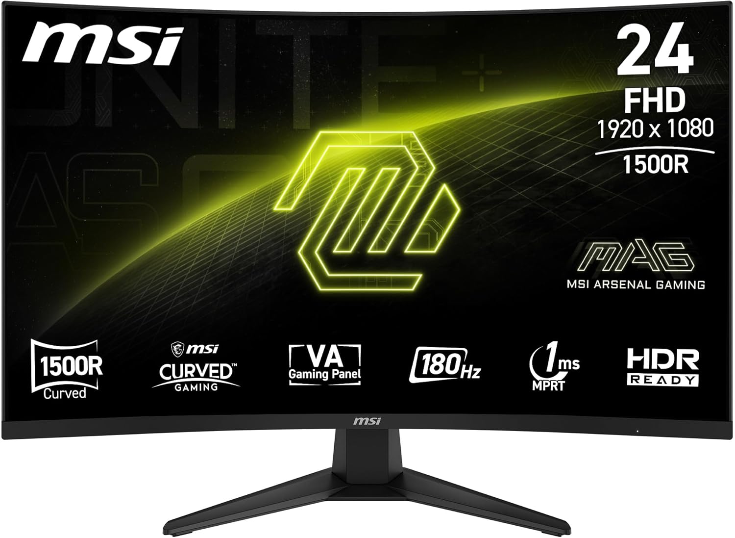 MSI MAG 244C - Schermo da gaming curvo da 24" FHD – Lastra VA 1500R ...