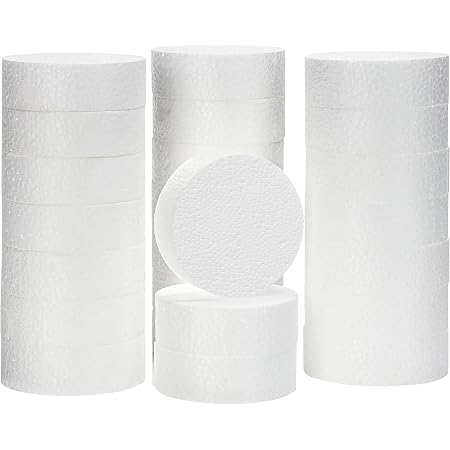 Belle Vous 24 Pack Craft Foam Circles - 7.5cm / 3 Inches Diameter, 2 ...