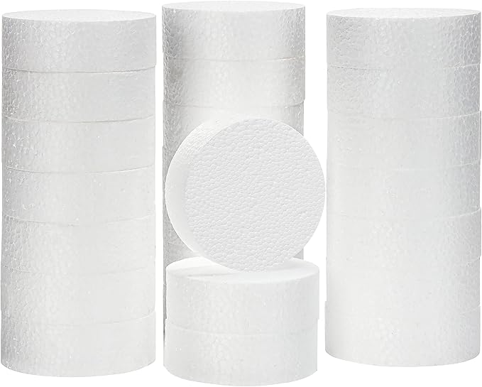 Belle Vous Polystyrol Platte Runde Styrene Platten zum Basteln (24er ...