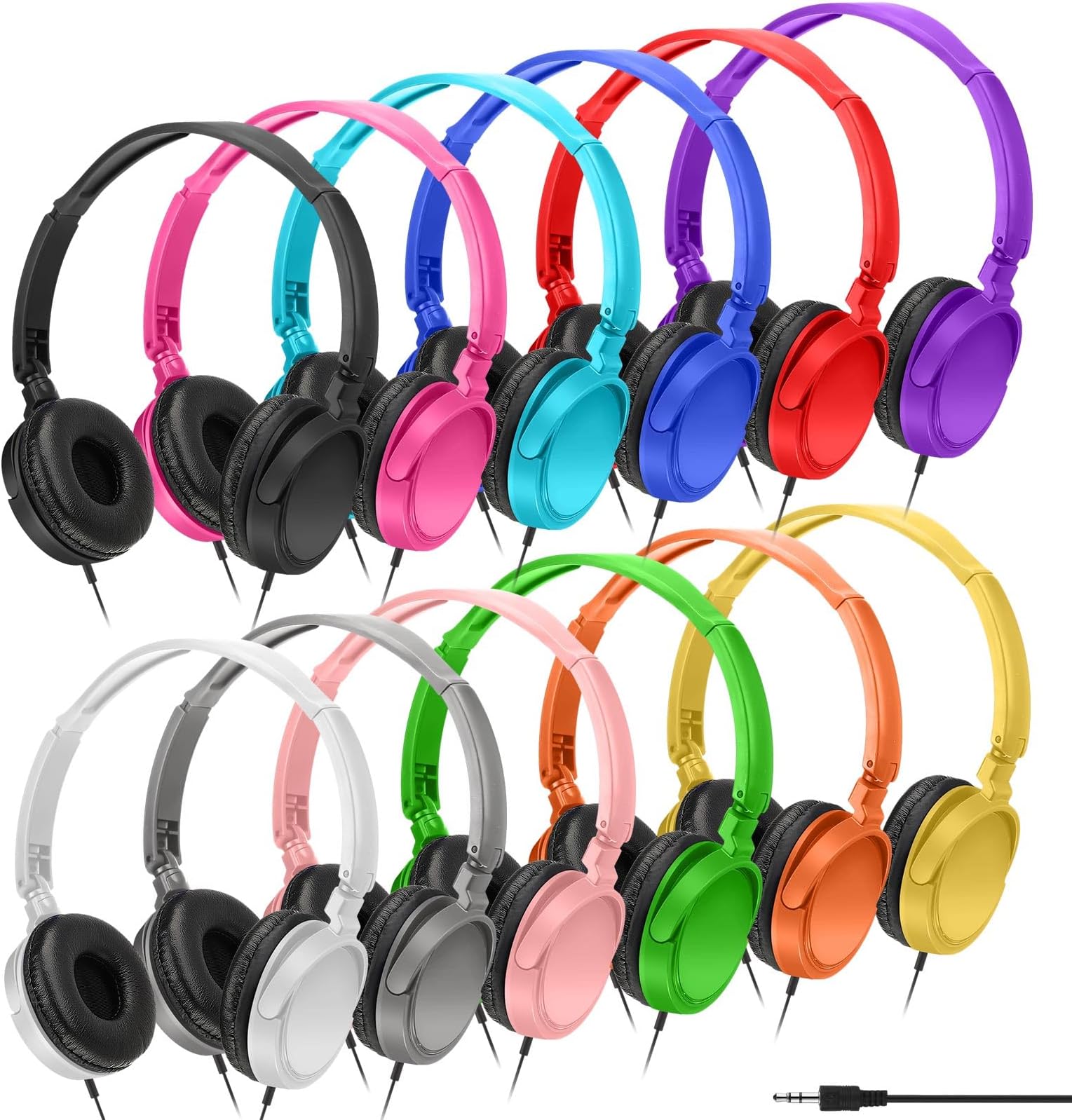 Amazon.com: 12 Pieces Kids Headphones for School Classroom Multi Color ...
