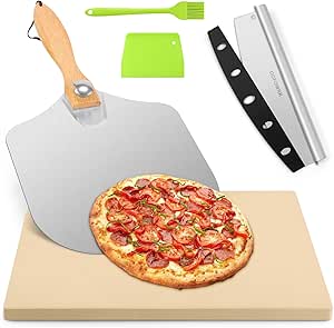 Amazon.com: Pizza Stone 5 PCS Set, 15 x 12" Large Rectangle Pizza Stone ...