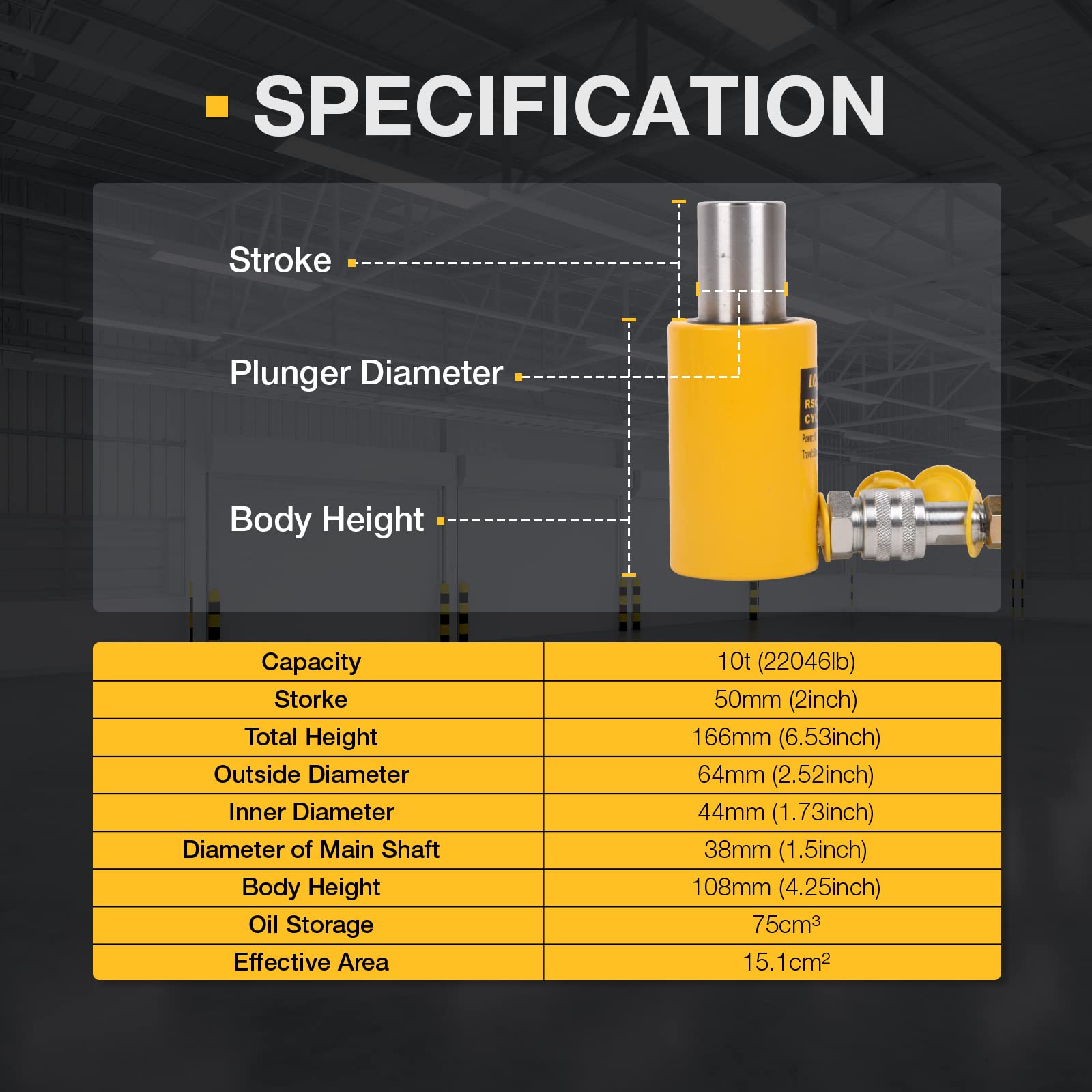 Snapklik.com : LCyindu 10T Hydraulic Cylinder Jack Ram 2" Stroke Solid ...